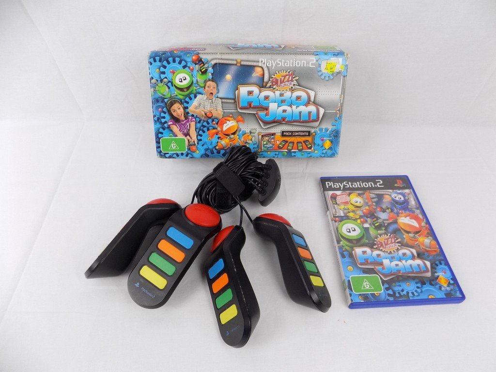 Boxed Playstation 2 Ps2 Buzz Junior Robo Jam Bundle - 4x Buzzers + Game ...