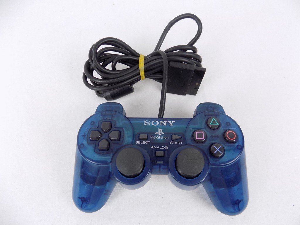 Like New Genuine Playstation 2 Clear Blue Controller Ps2 Controller ...