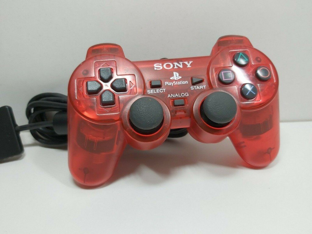 Like New Genuine Playstation 2 Clear Red Controller Ps2 Controller Free ...