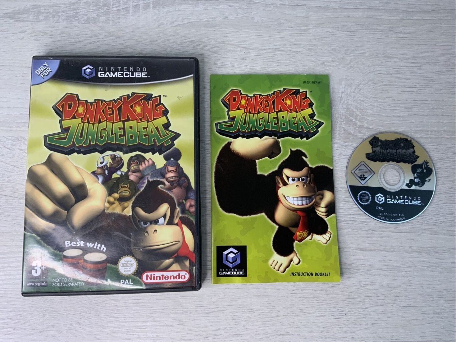 Mint Disc Nintendo Gamecube Donkey Konga Jungle Beat Complete + Bongos ...