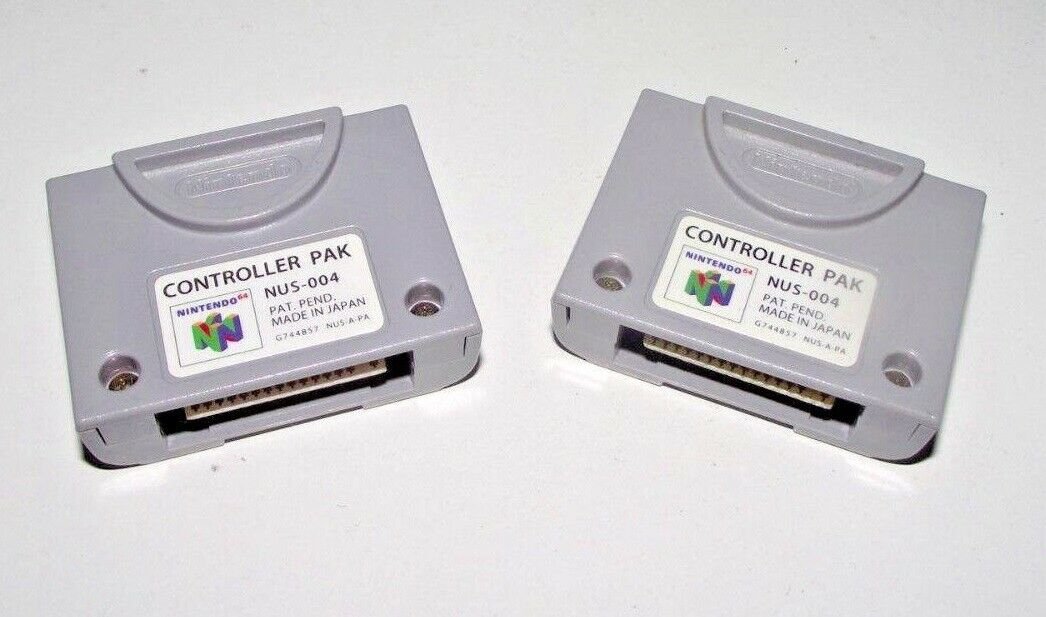 2 x Genuine Nintendo N64 Controller Memory Pack Card Pak Original ...