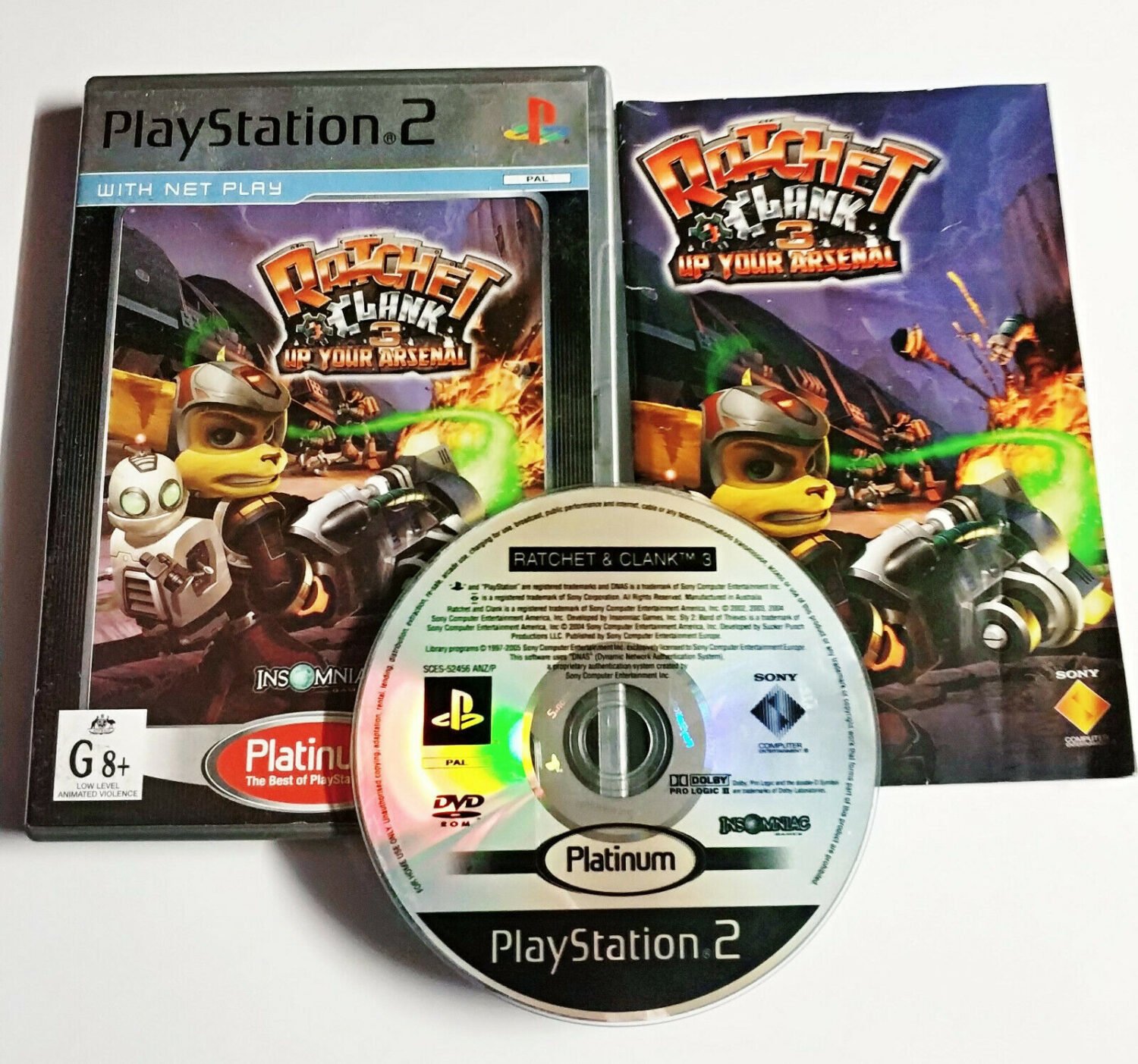 Mint Disc Playstation 2 Ps2 Platinum Ratchet and Clank 3 up your ...