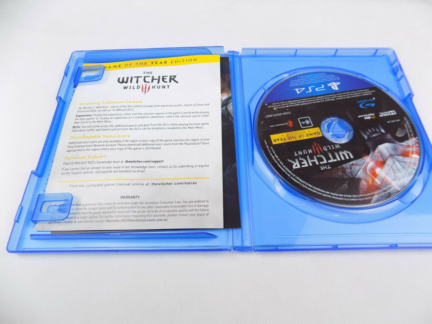 Mint Disc Playstation 4 Ps4 The Witcher 3 Wild Hunt Game of The Year ...