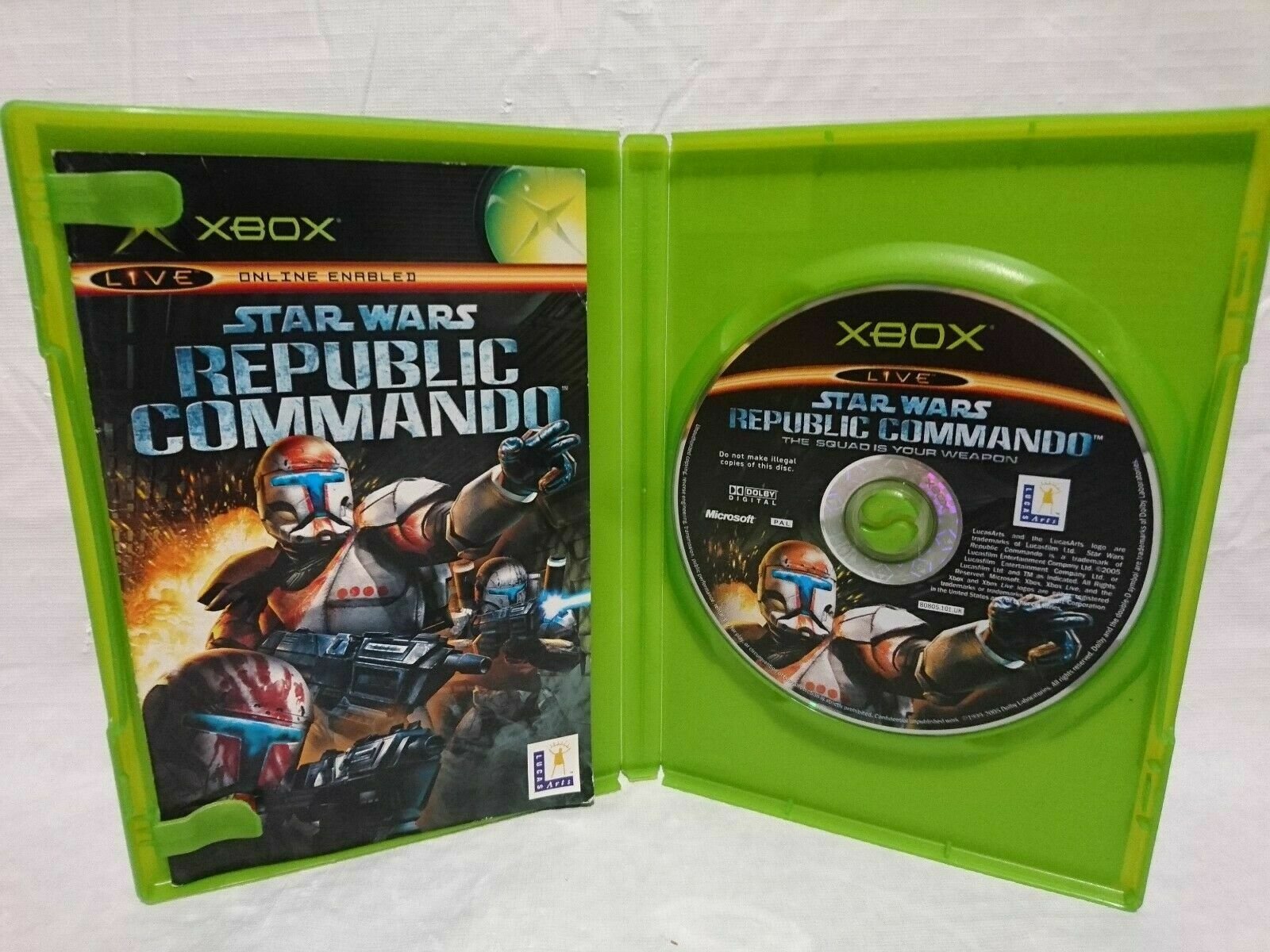 Mint Disc Xbox Original Star Wars Republic Commando Inc Manual