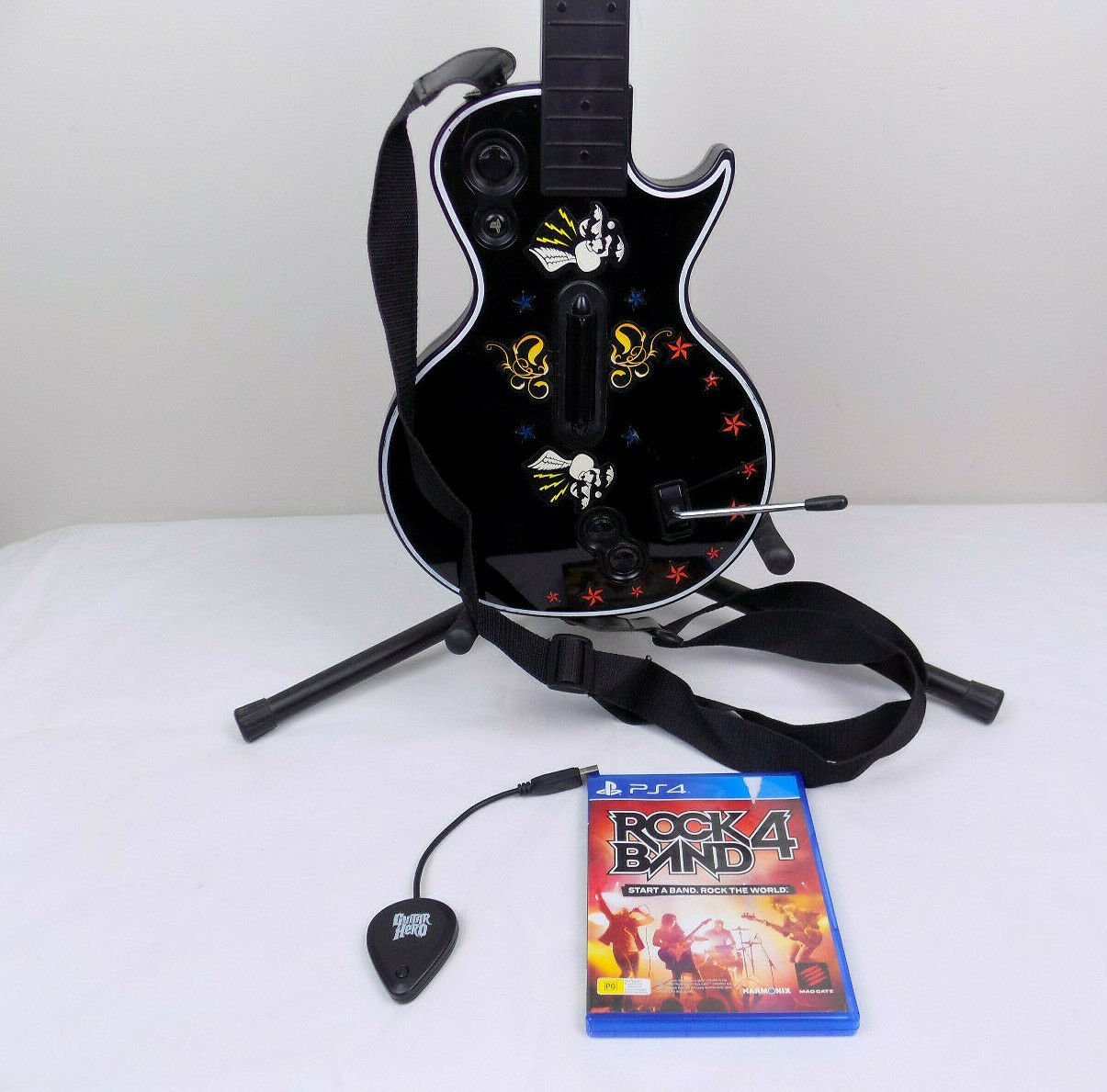 Playstation 4 Ps4 Guitar Hero Rock Band 4 Les Paul Controller + Dongle ...