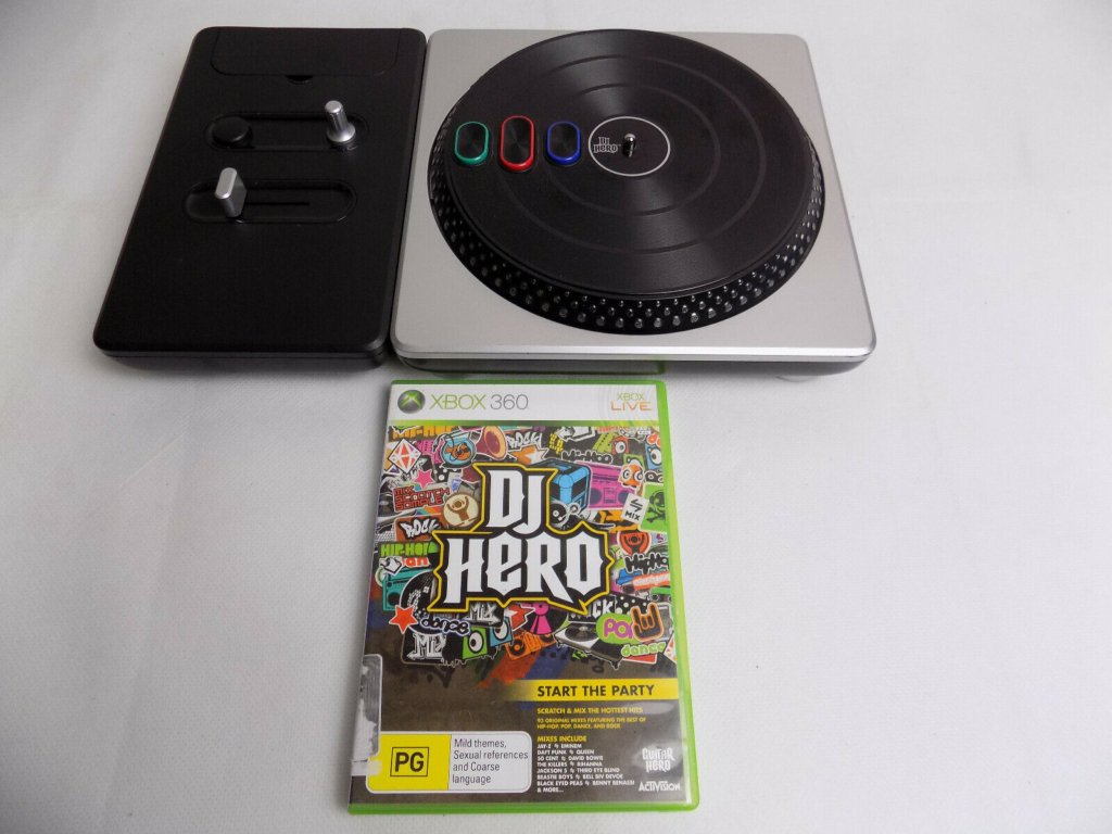 Xbox 360 DJ Hero Turntable Wireless Controller + Game - Starboard Games
