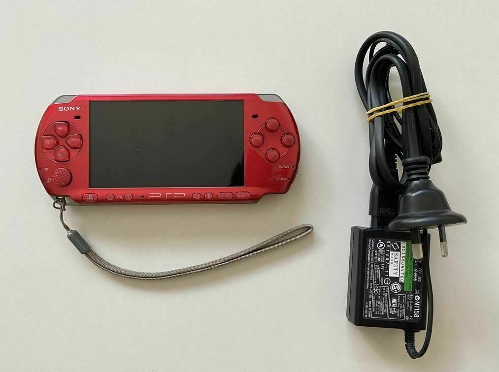 PSP 3000 Playstation Portable Radiant Red Console + 4Gb Memory Card ...