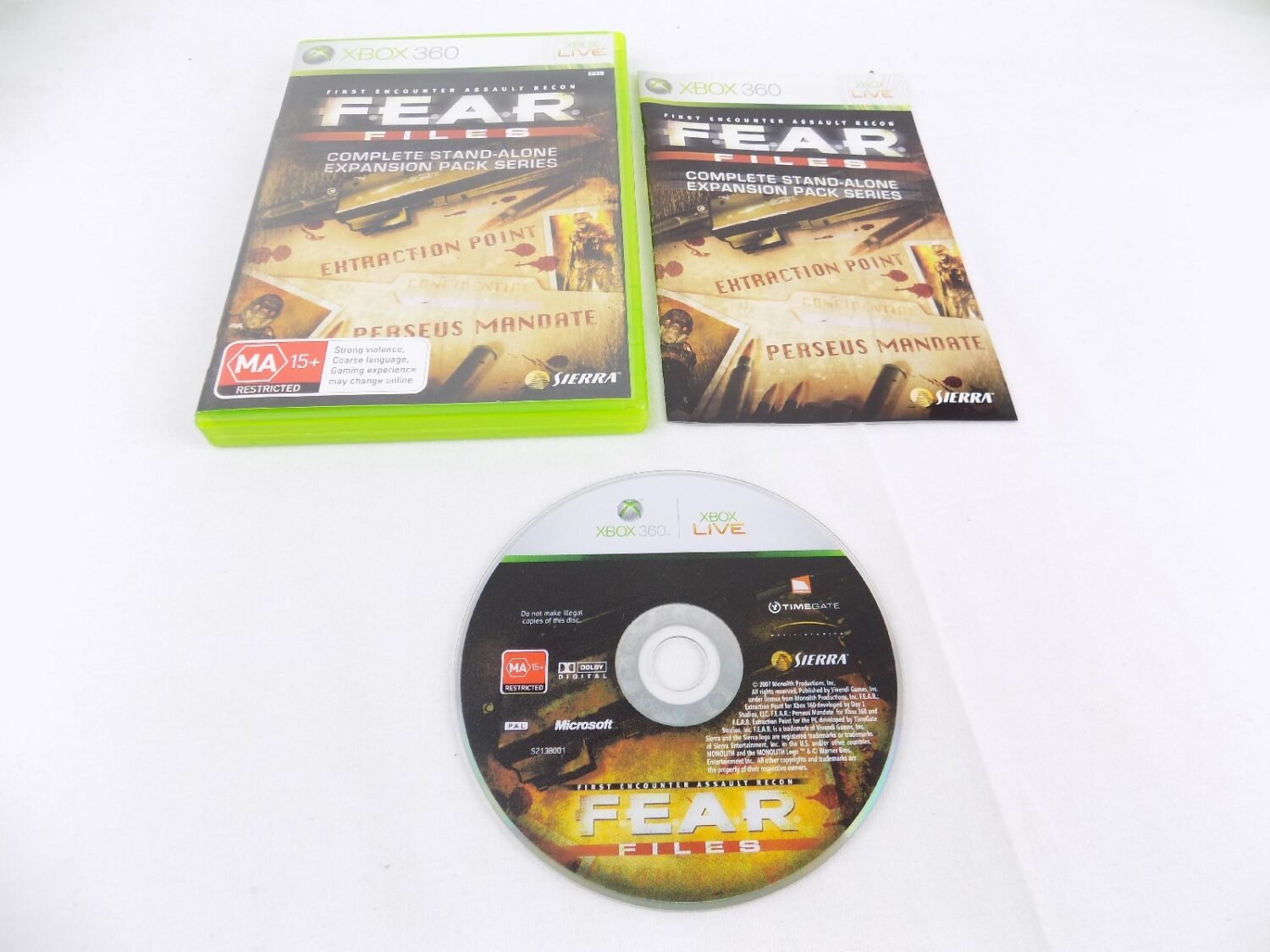 Mint Disc Xbox 360 Fear Files - Starboard Games