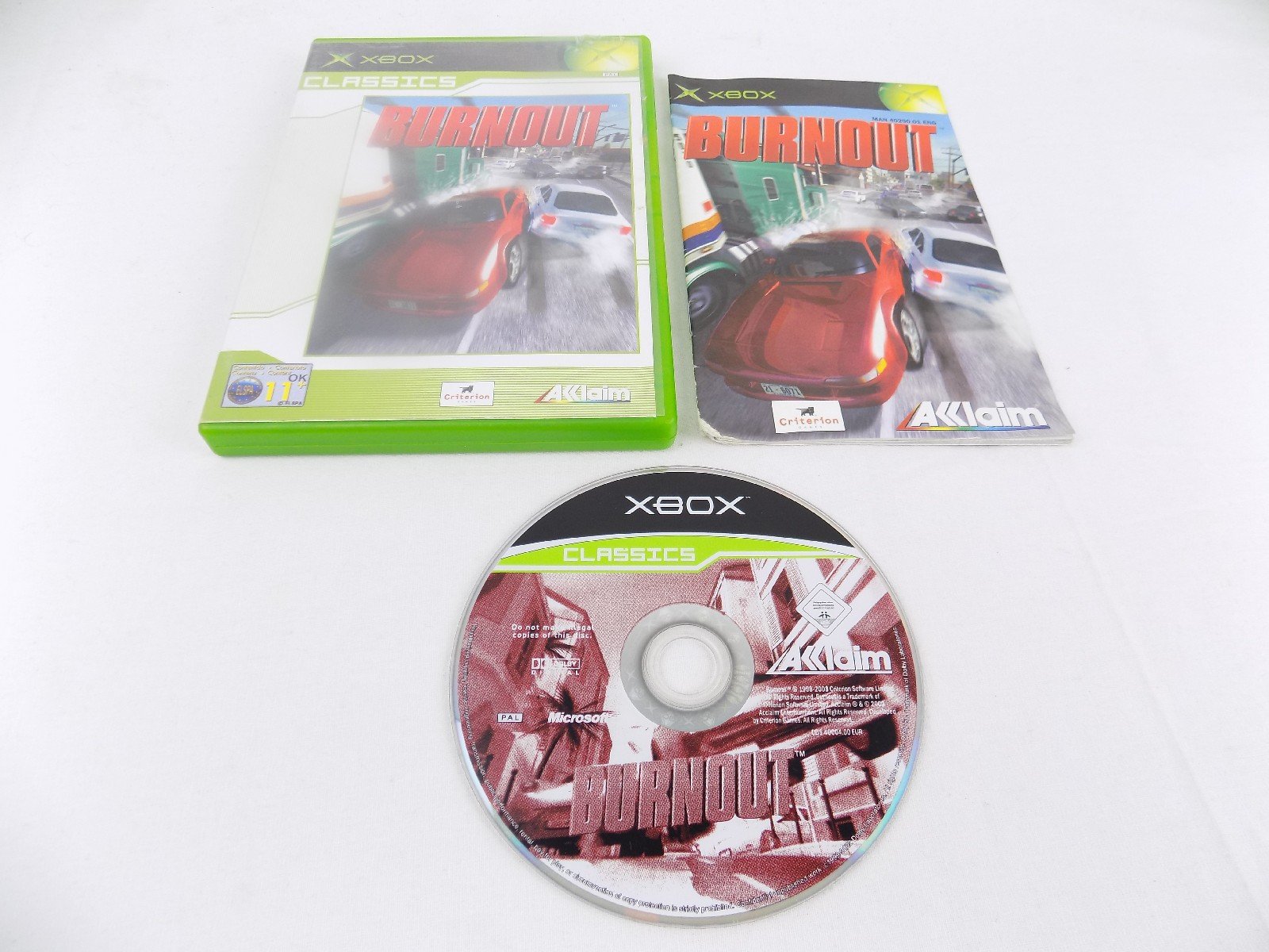 Mint Disc Xbox Original Classics Burnout 1 One First - Starboard Games