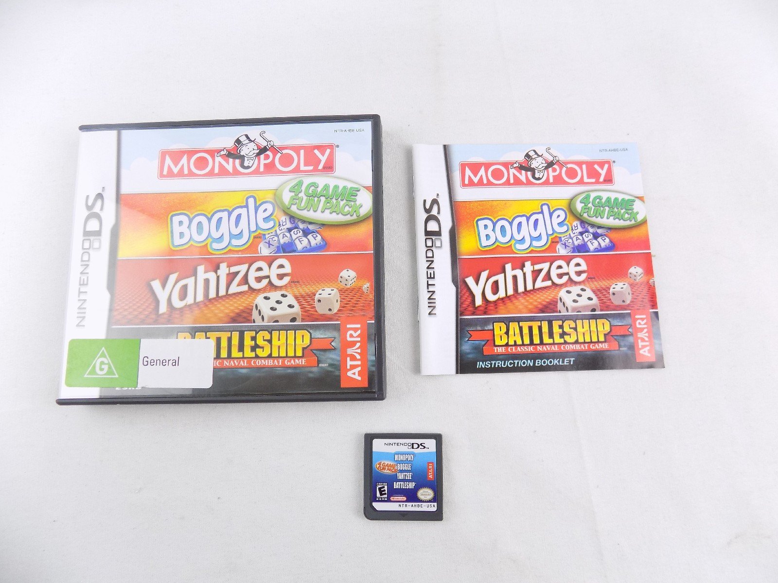 Like New Nintendo DS Monopoly, Boggle, Yahtzee, Battleship 4 Game Fun ...