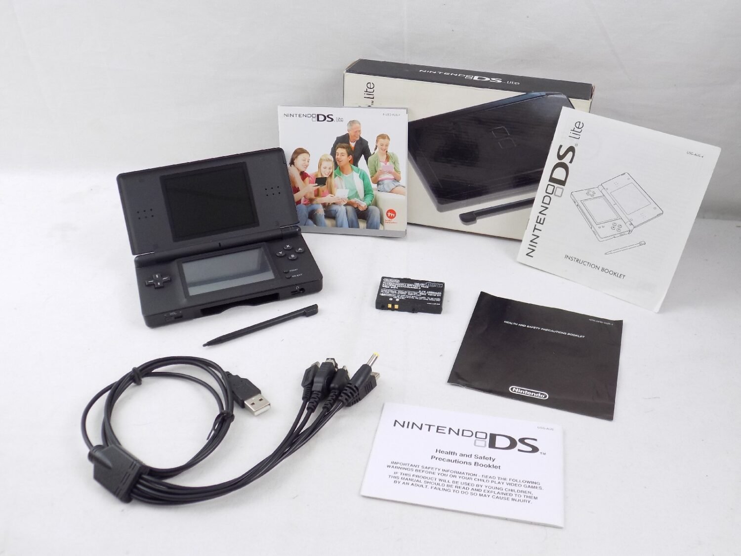 Boxed Nintendo DS Lite (Onyx Black) Console Handheld Inc Charger And ...