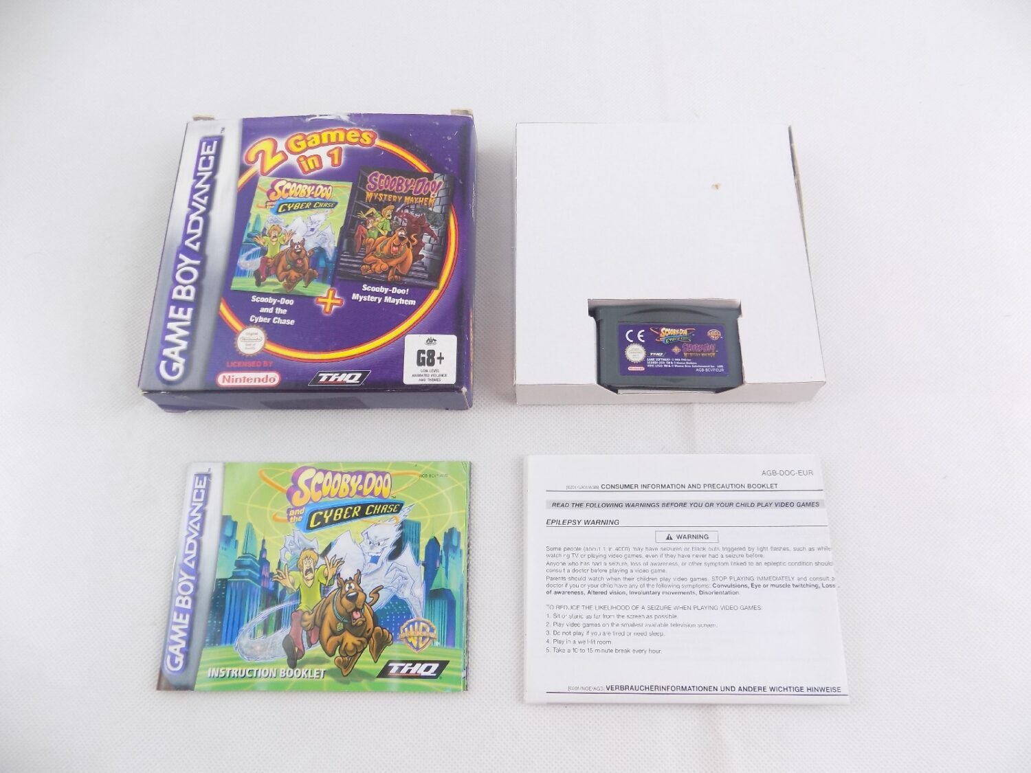 Boxed GameBoy Advance GBA 2 Games in 1 Scooby Doo Cyber Chase + Mystery ...