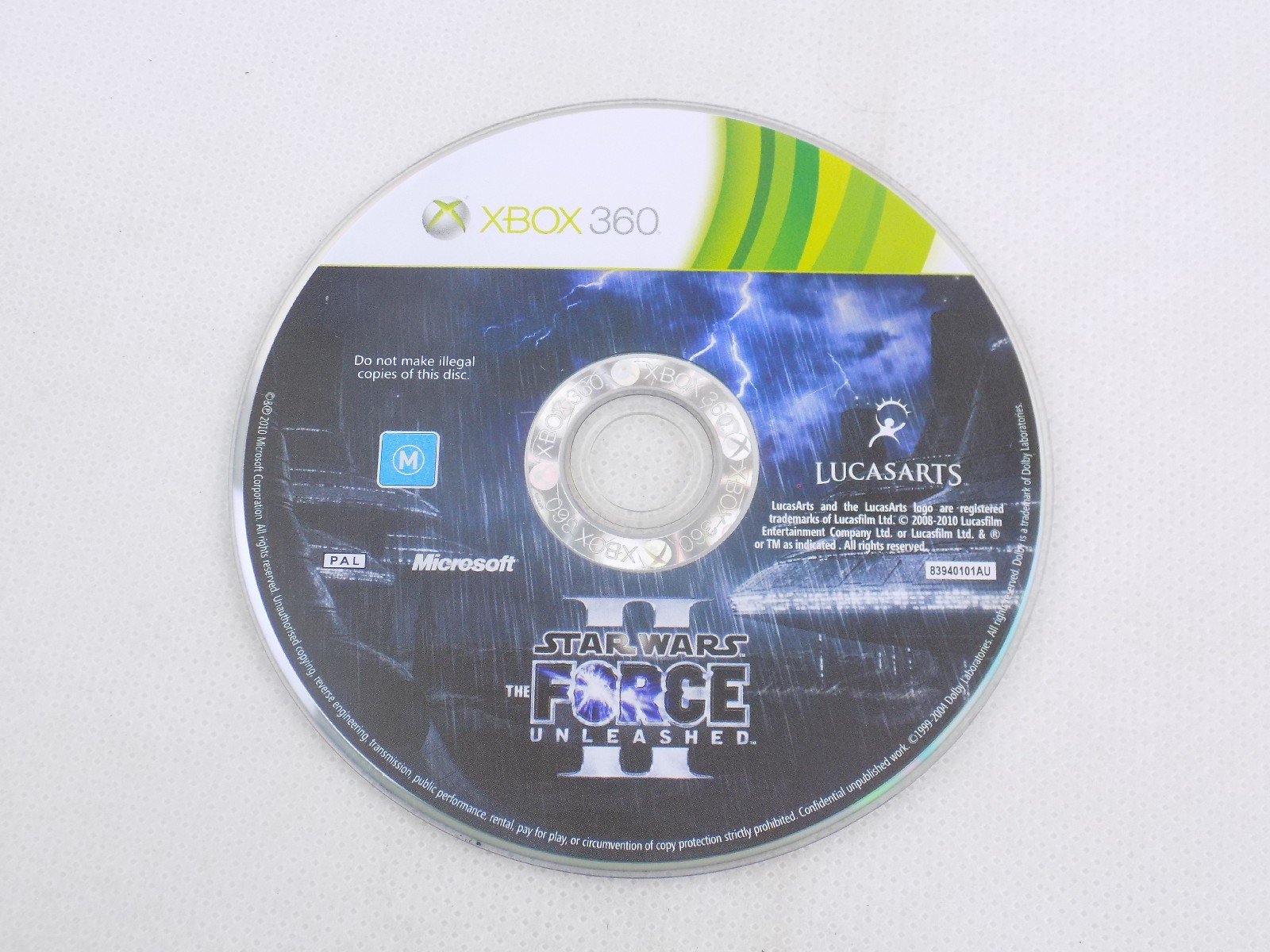 Mint Disc Xbox 360 Star Wars The Force Unleashed II 2 - Disc Only ...