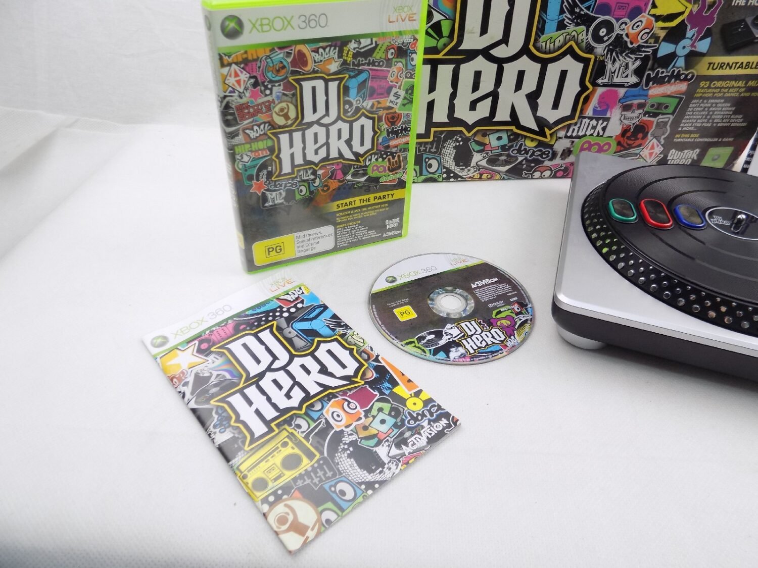 Boxed Xbox 360 DJ Hero Turntable Wireless Controller And Game ...