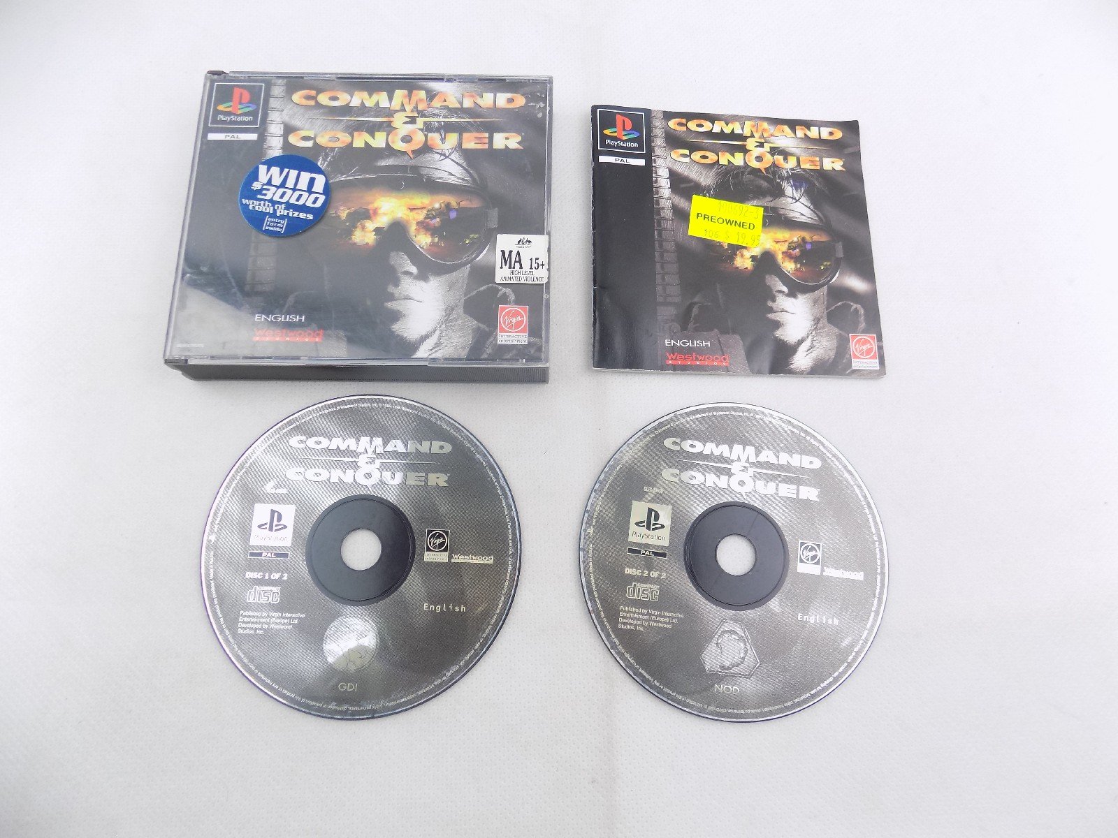 Mint Disc Playstation 1 Ps1 Command & And Conquer - Inc Manual Black ...
