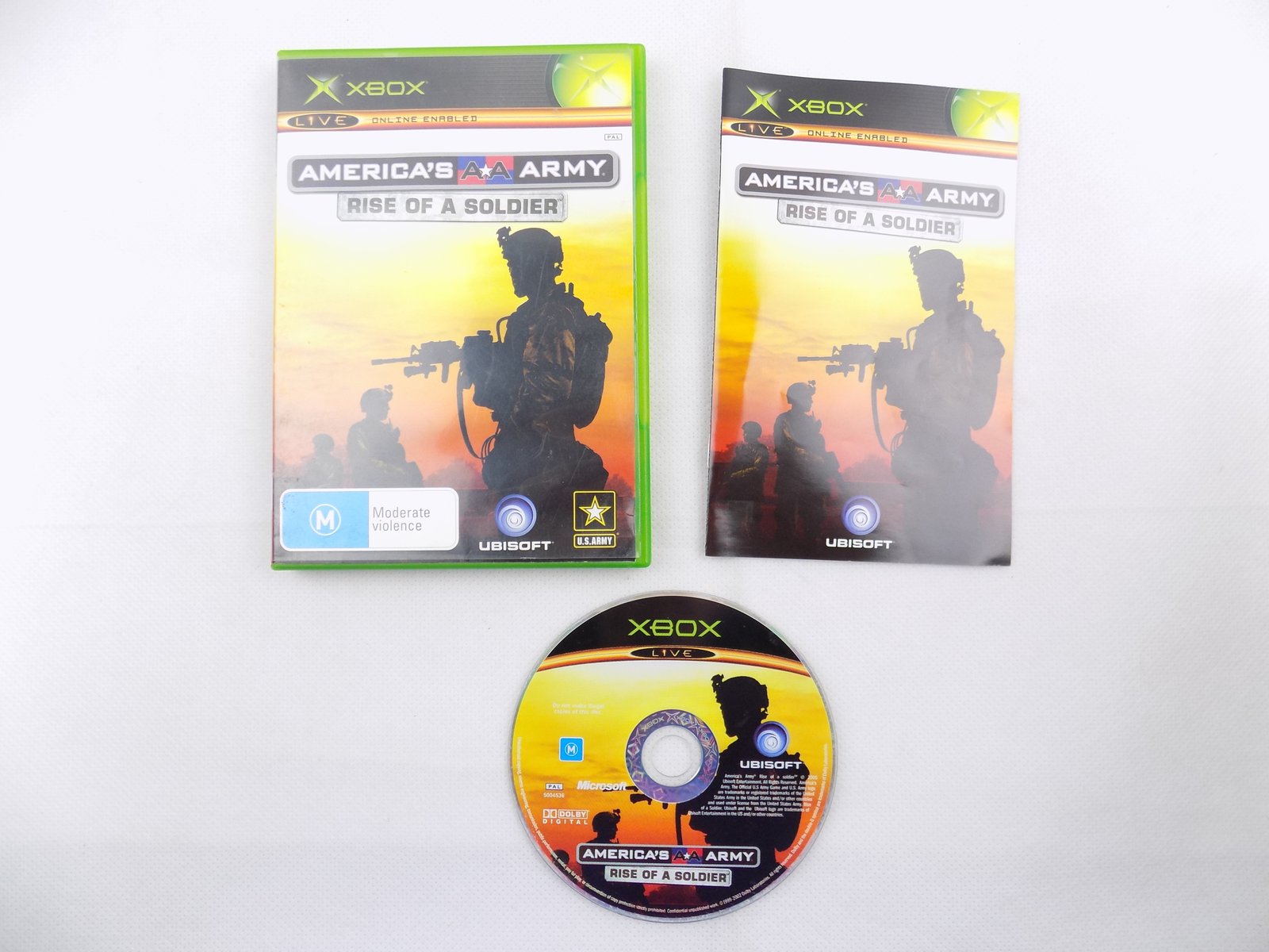 Mint Disc Xbox Original America's Army Rise of a Soldier - Inc Manual ...