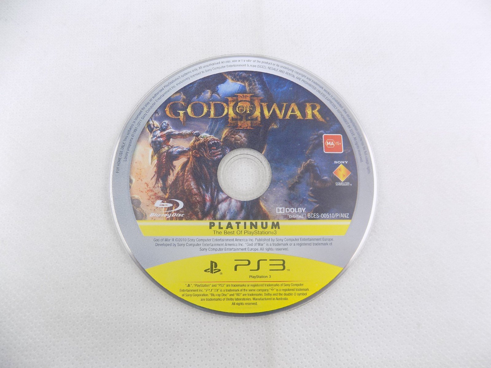 Mint Disc Playstation 3 Ps3 God Of War III 3 - Disc Only - Starboard Games