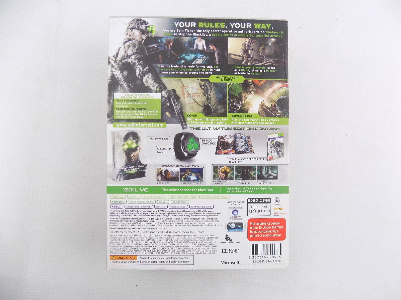 Boxed Tom Clancy’s Splinter Cell Blacklist Ultimatum Collectors Edition ...