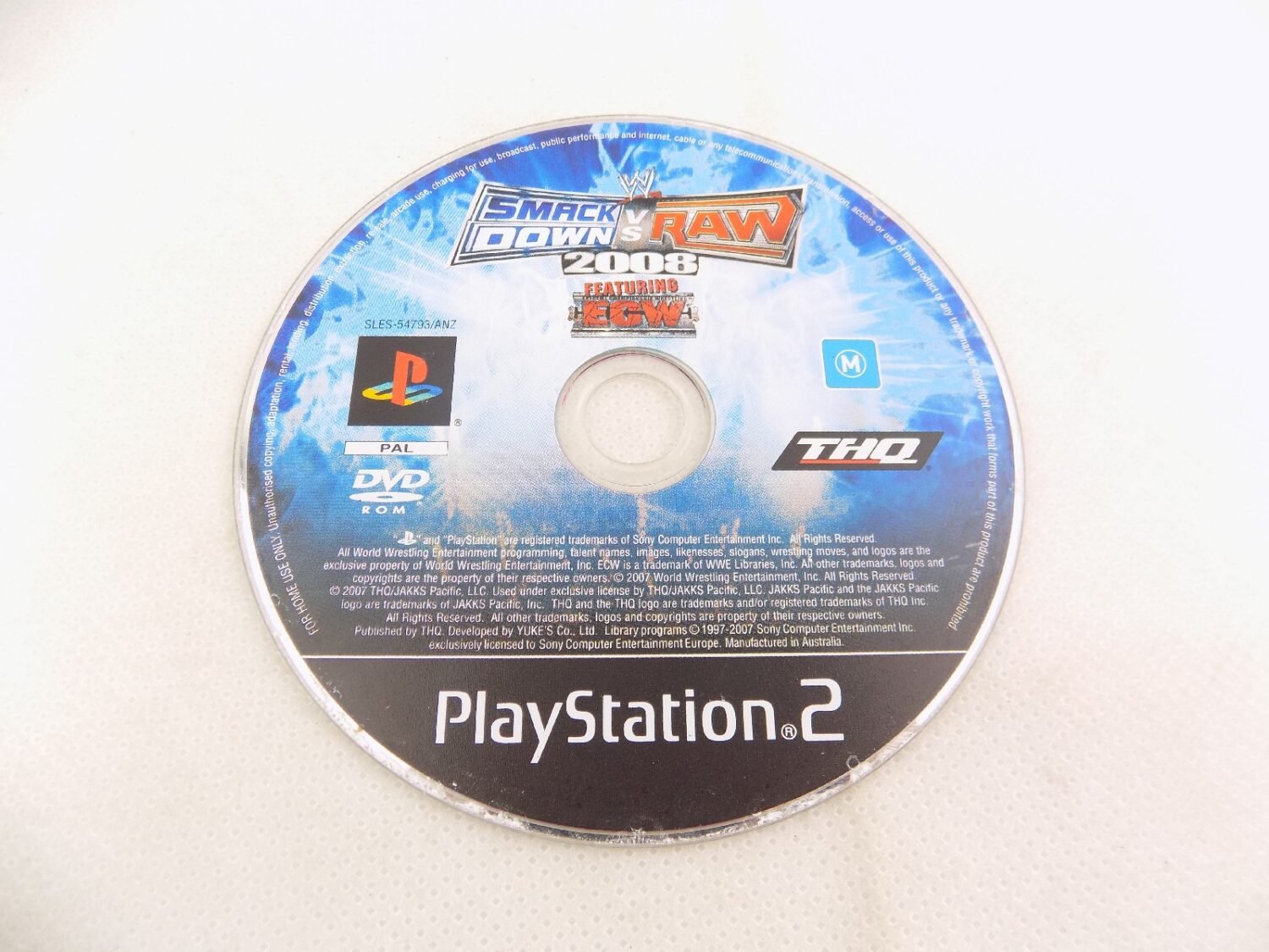 Mint Disc Playstation 2 Ps2 Smackdown Vs. Raw 2008 - Disc Only ...