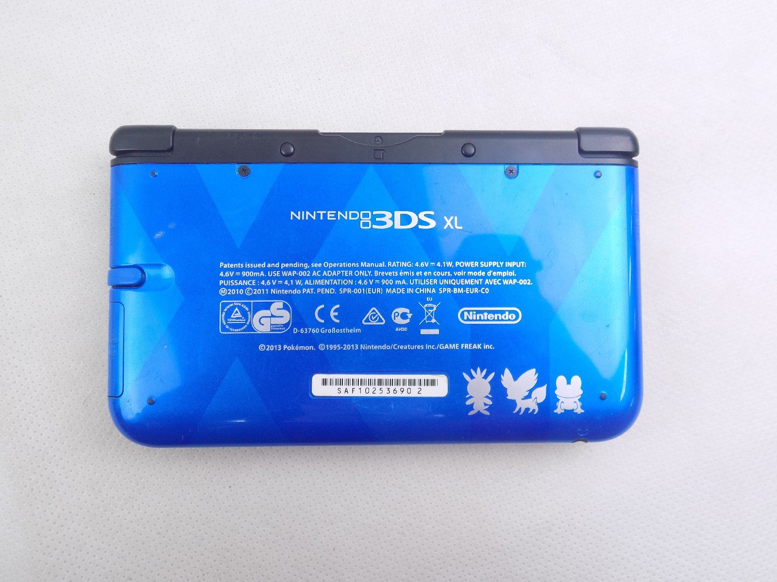 Nintendo 3DS XL Pokemon X / Y Blue Edition Handheld Console Inc Charger ...
