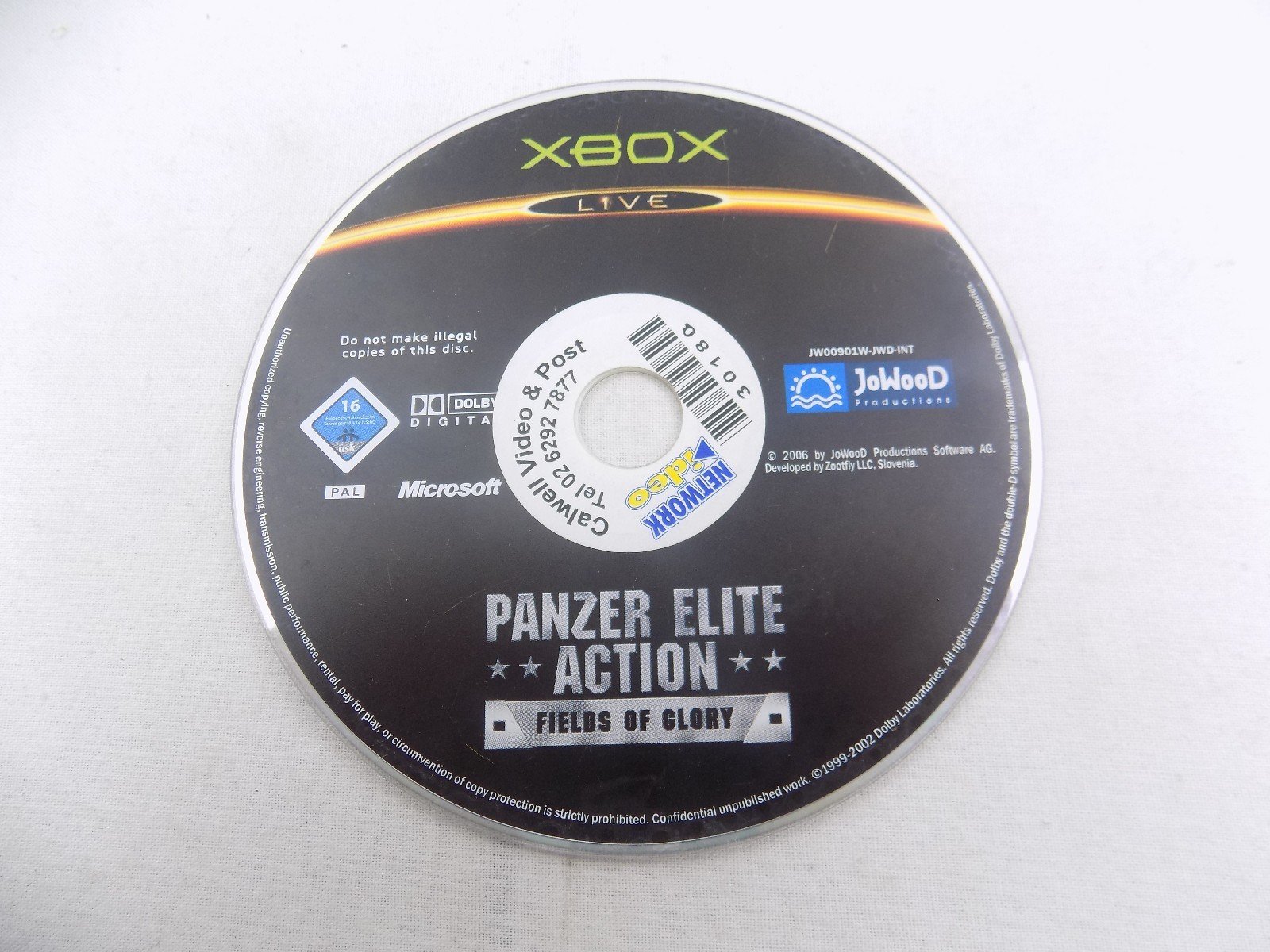 Mint Disc Xbox Original Panzer Elite Action Fields Of Glory - Disc Only ...