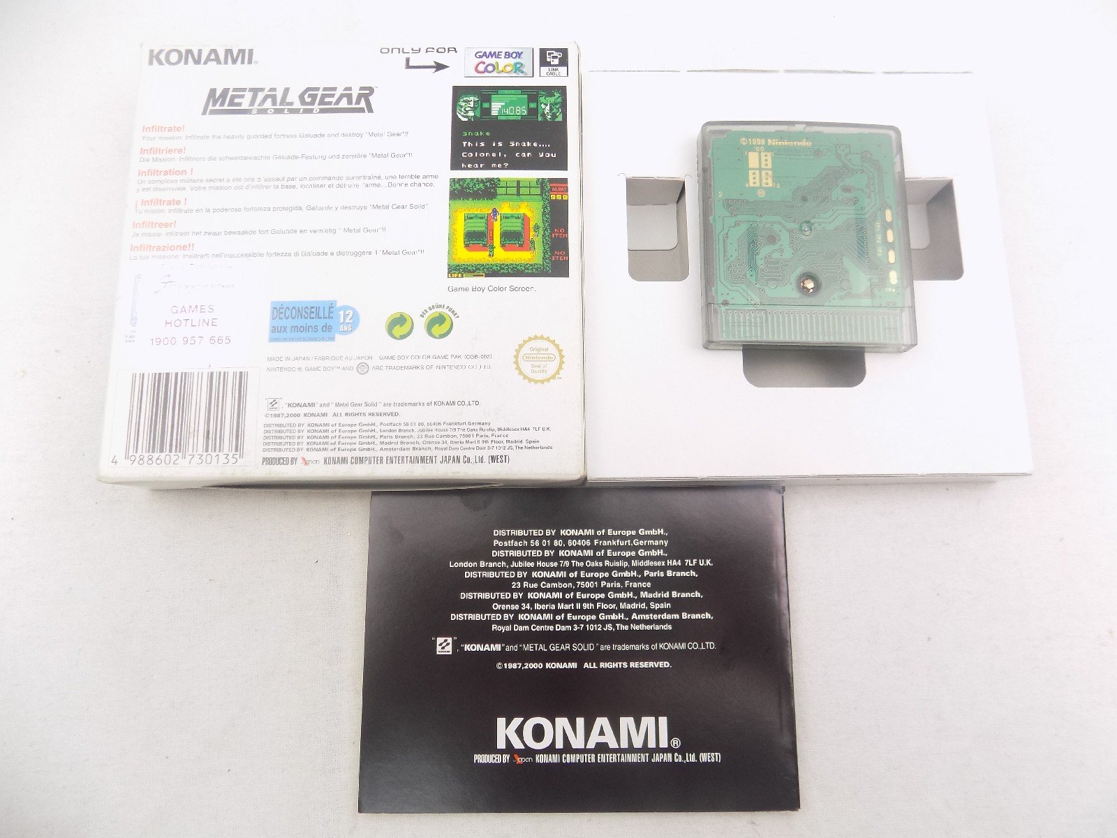 Boxed Gameboy Color Metal Gear Solid Complete w/Manual Game Boy ...