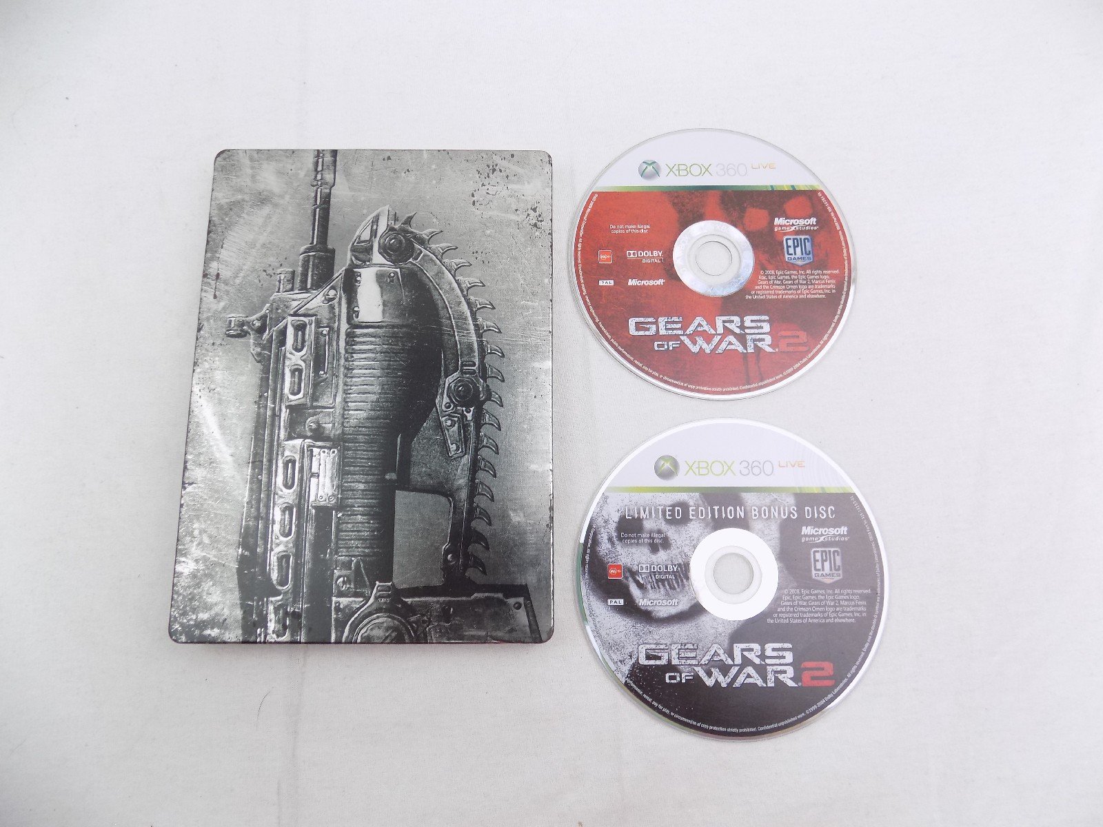 Mint Disc Xbox 360 Gears Of War 2 Steelbook Collector's Edition - No ...