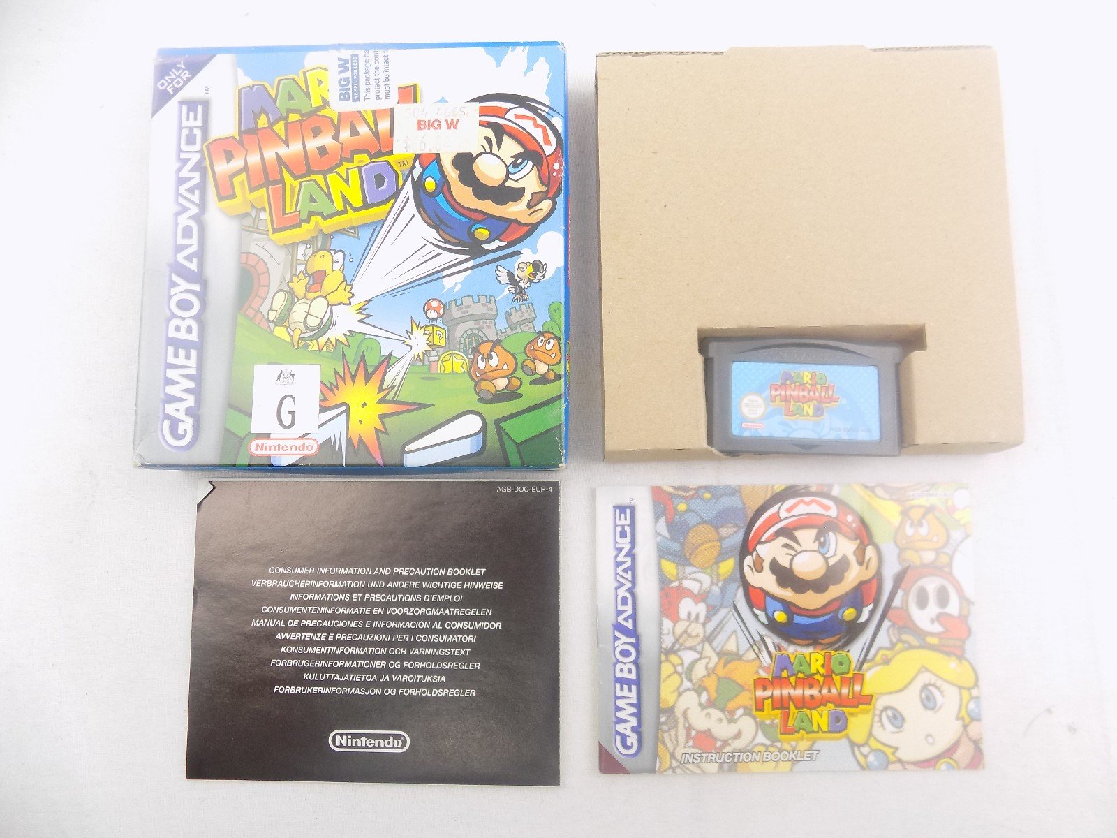 Boxed Gameboy Advance GBA Mario Pinball Land AUS PAL - Starboard Games