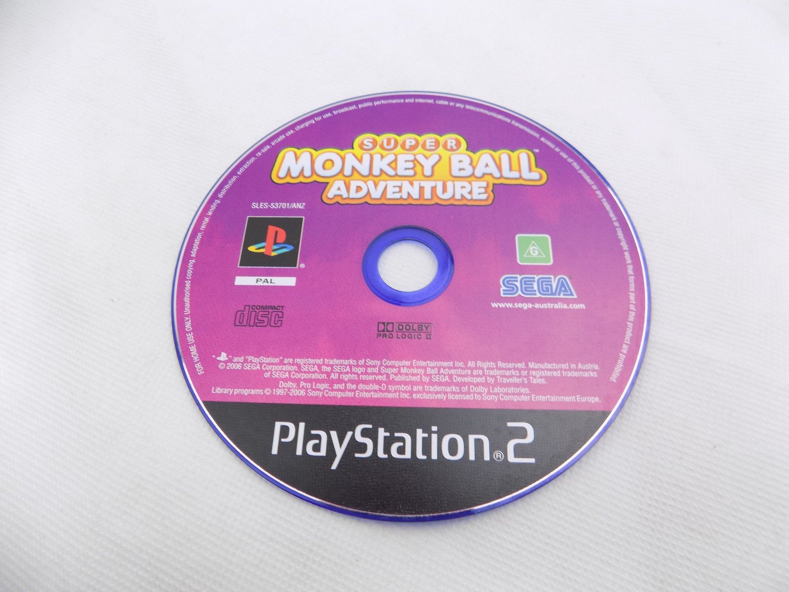 Mint Disc Playstation 2 PS2 Super Monkey Ball Adventure - Disc Only ...