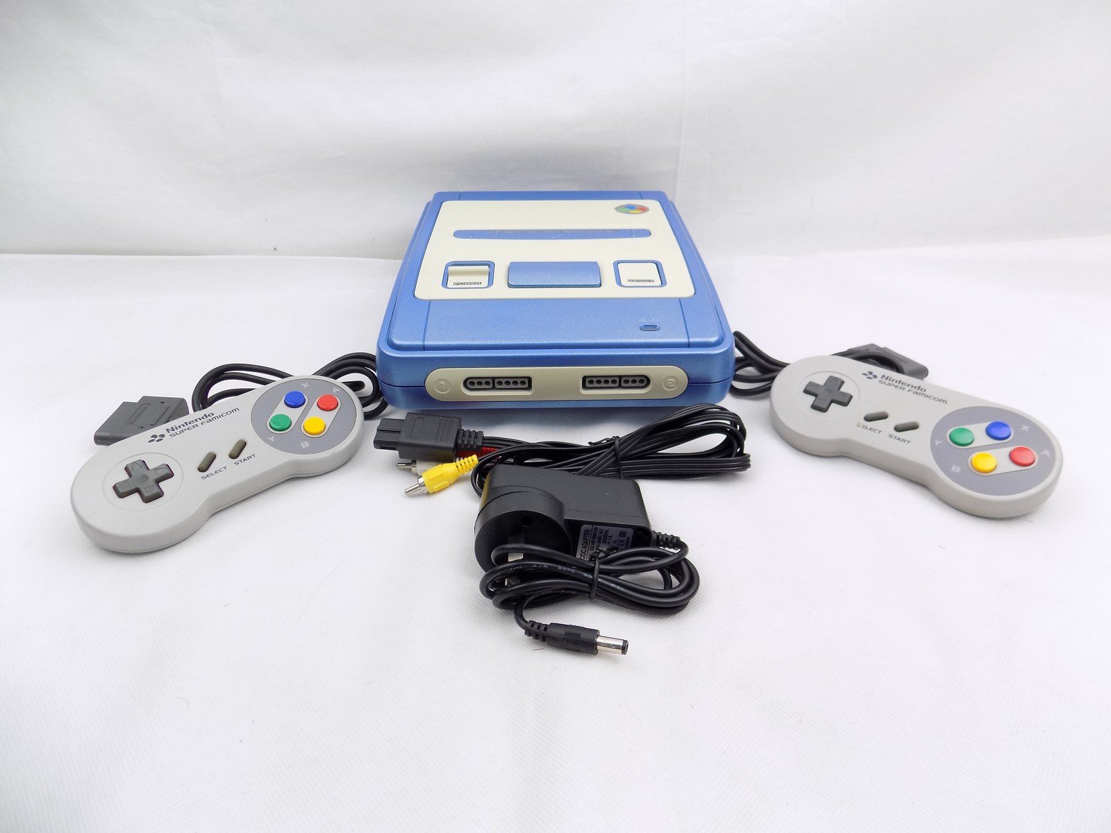 Nintendo Custom Painted Super Famicom Console Blue + 2 Controllers ...