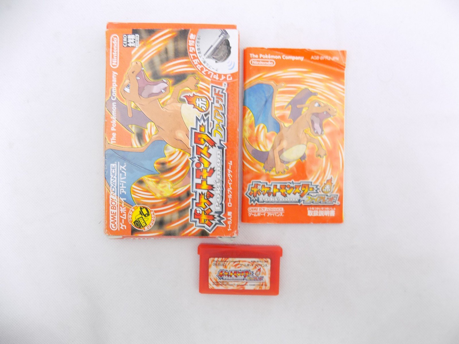 Boxed GameBoy Advance Pokemon Fire Red Pocket Monsters GBA Japan ...