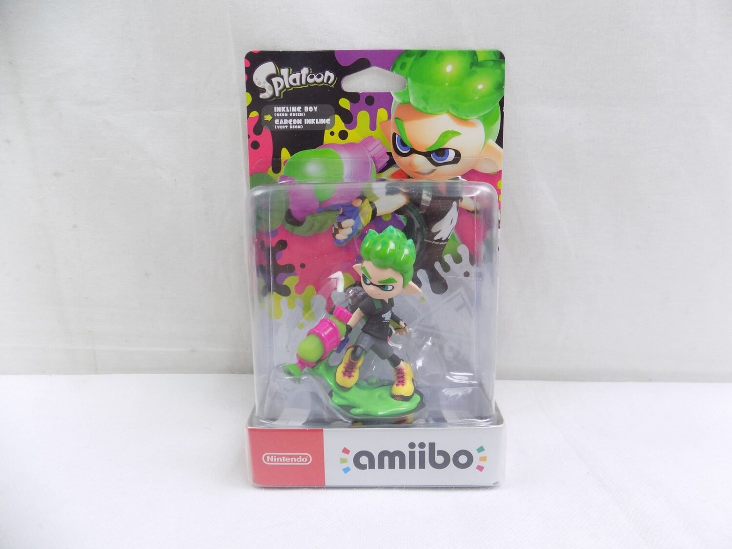 Boxed Brand New Nintendo Amiibo Splatoon Inkling Boy Neon Green Figure ...