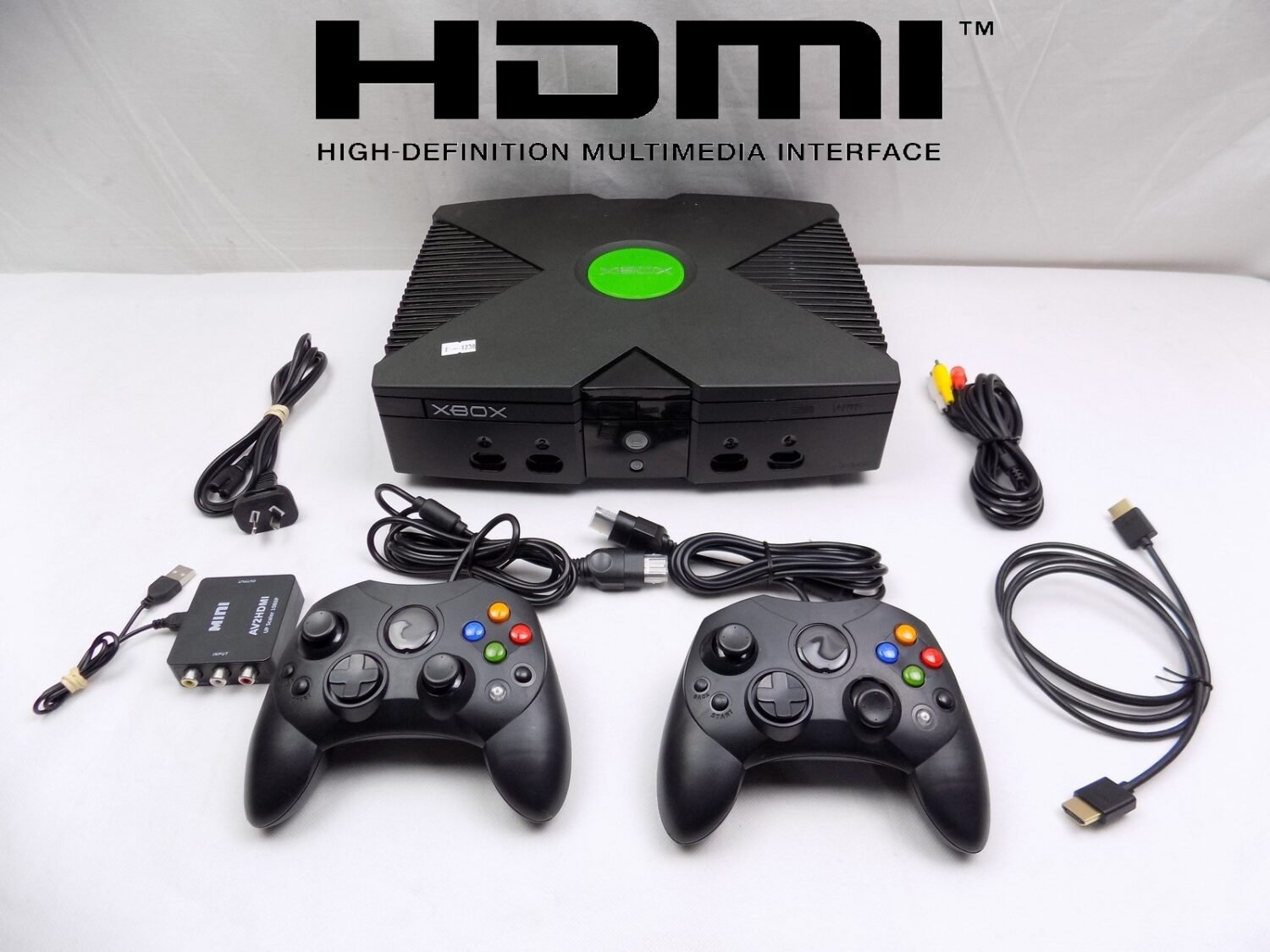 Xbox Original Console Bundle + HDMI Converter + 2x Controllers ...