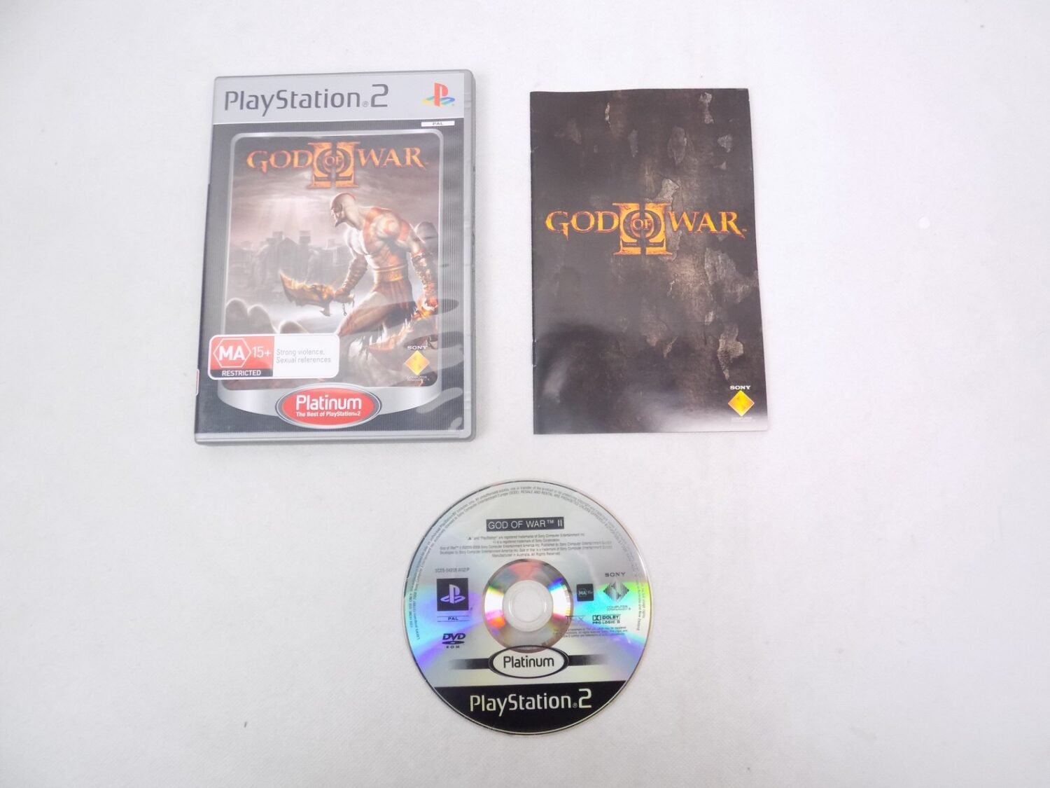 Mint Disc Playstation 2 Ps2 Platinum God of War II 2 - Inc Manual Free ...