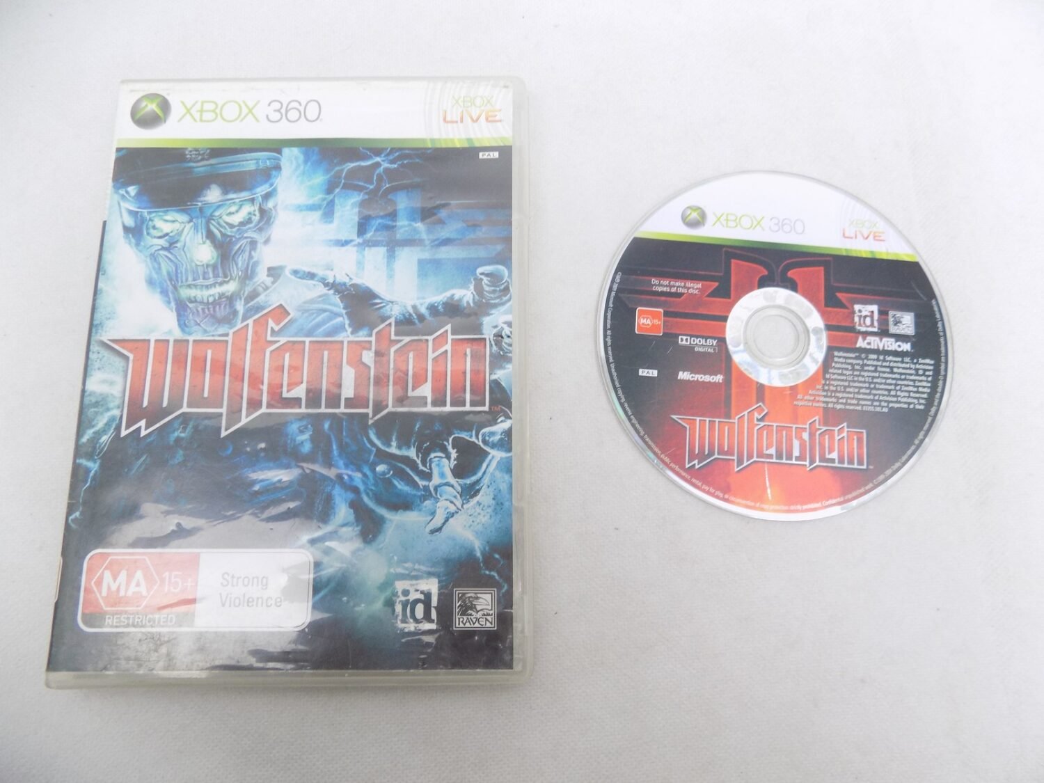 Mint Disc Xbox 360 Wolfenstein - No Manual - Starboard Games