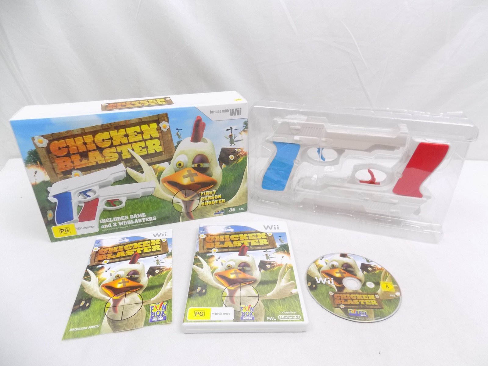 Like New Boxed Nintendo Wii Chicken Blaster with 2 Guns - Starboard Games