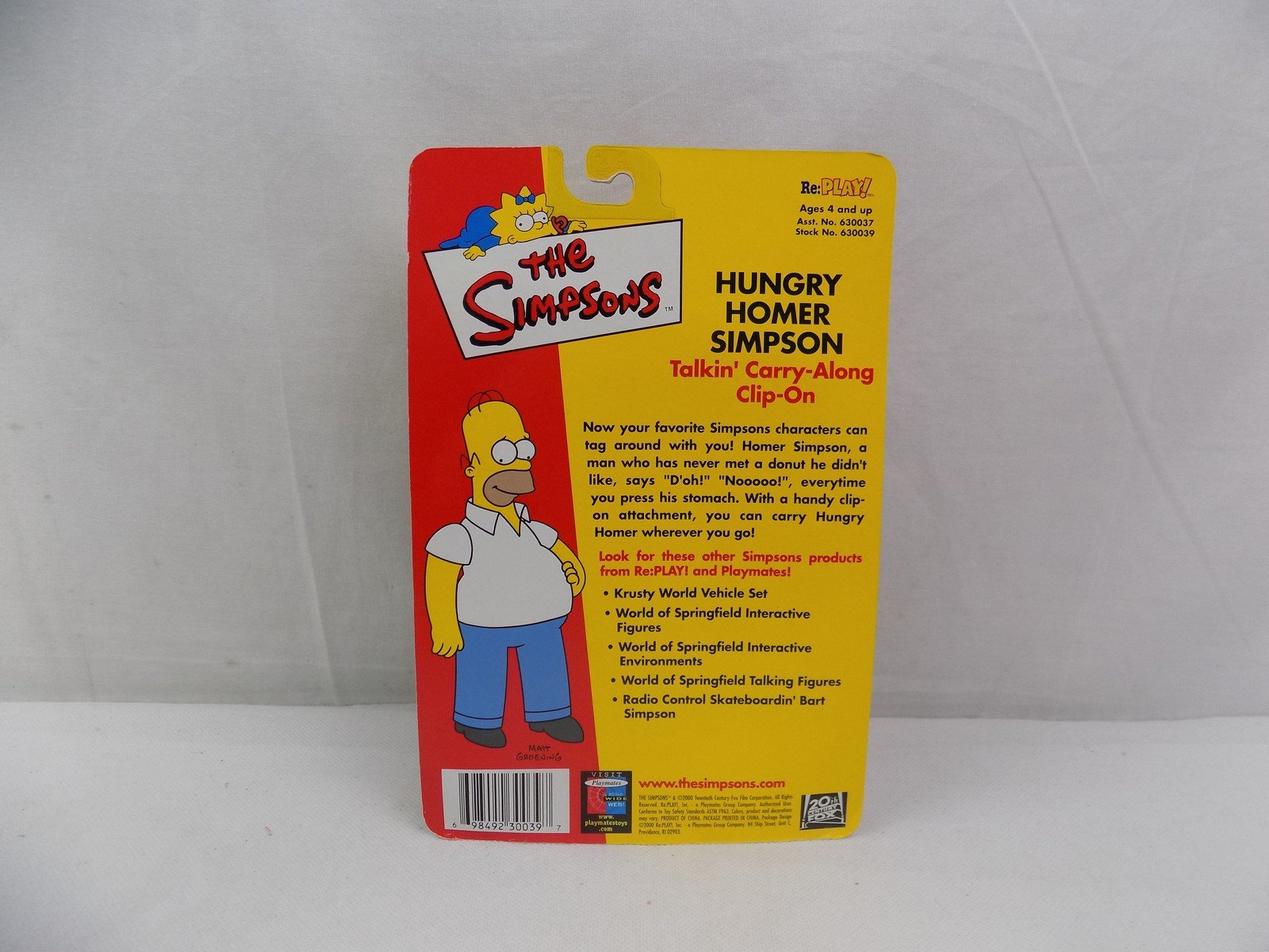 Brand New Sealed Hungry Homer Simpson The Simpsons Clip 'n Carry ...