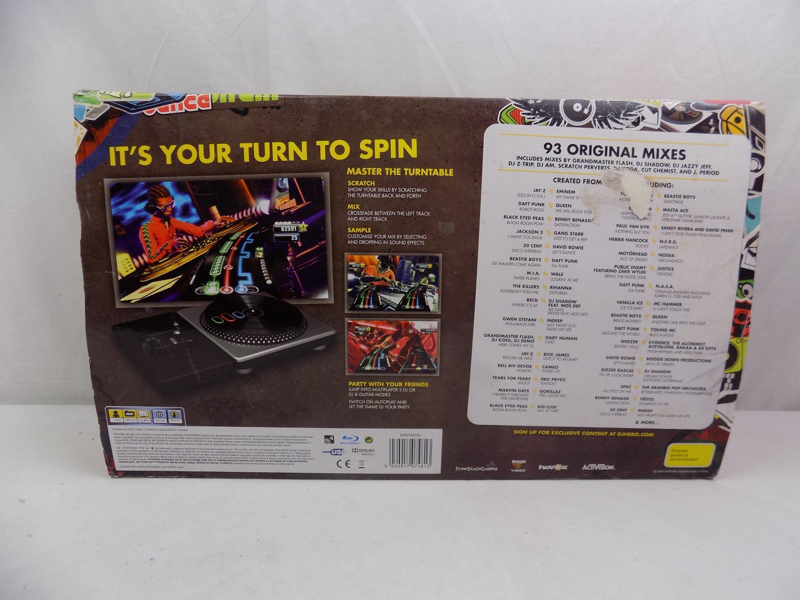 Boxed Playstation 3 PS3 DJ Hero Bundle - Starboard Games