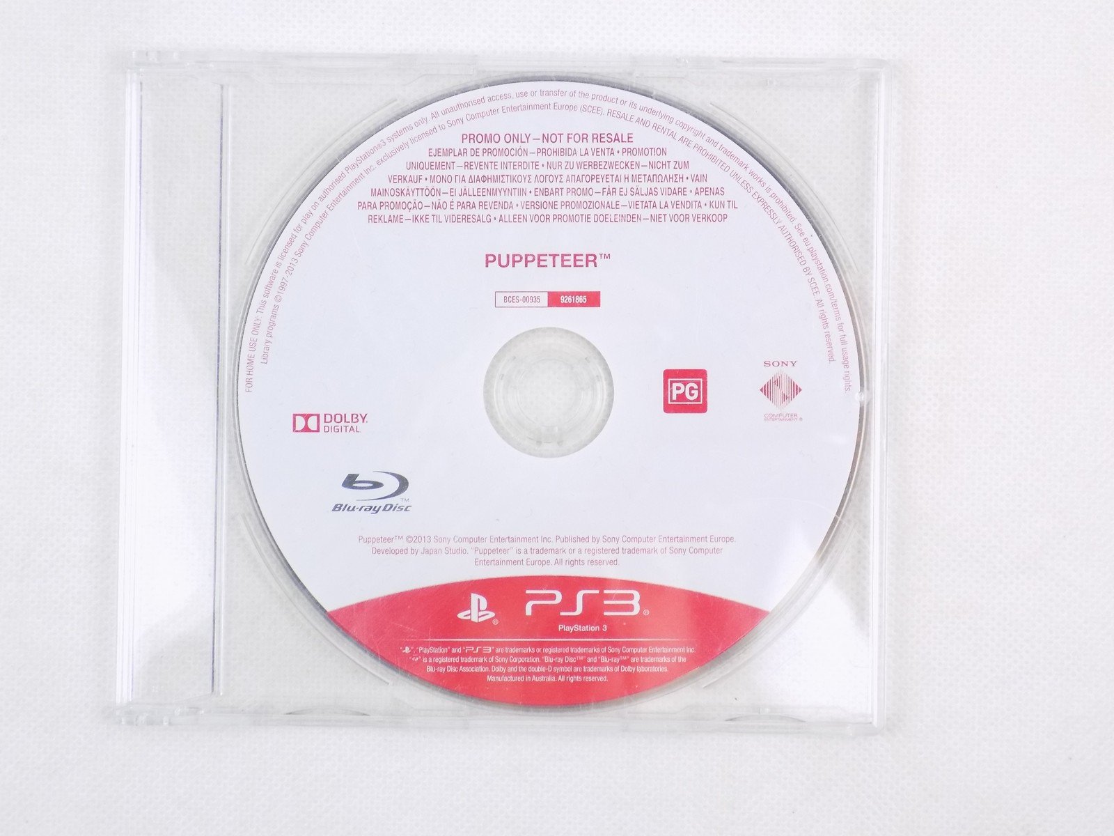 Mint Disc Playstation 3 Ps3 Puppeteer Promotional Promo Copy Free ...