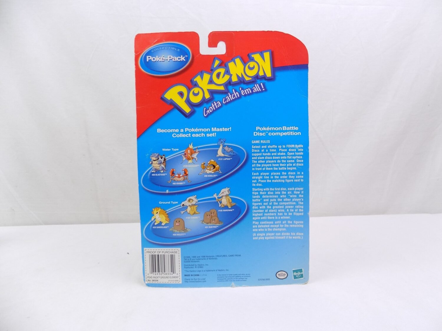 Like New Sealed Pokemon Hasbro Poke-Pack Hasbro Battle Figures Ground ...