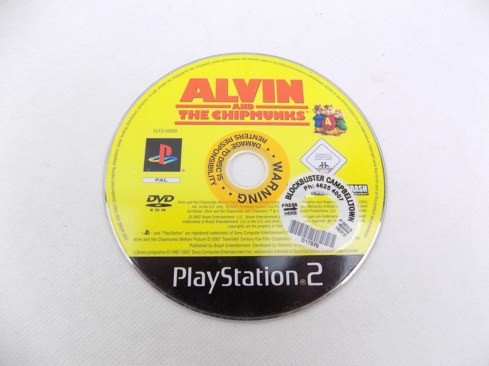 Mint Disc Only Playstation 2 PS2 Alvin and the Chipmunks - Free Postage ...