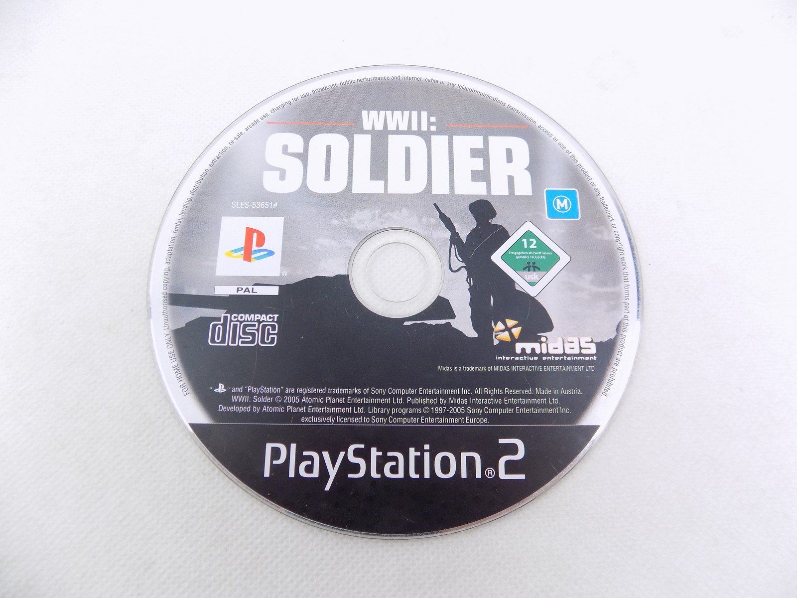 Mint Disc Only Playstation 2 PS2 WWII: Soldier - Starboard Games