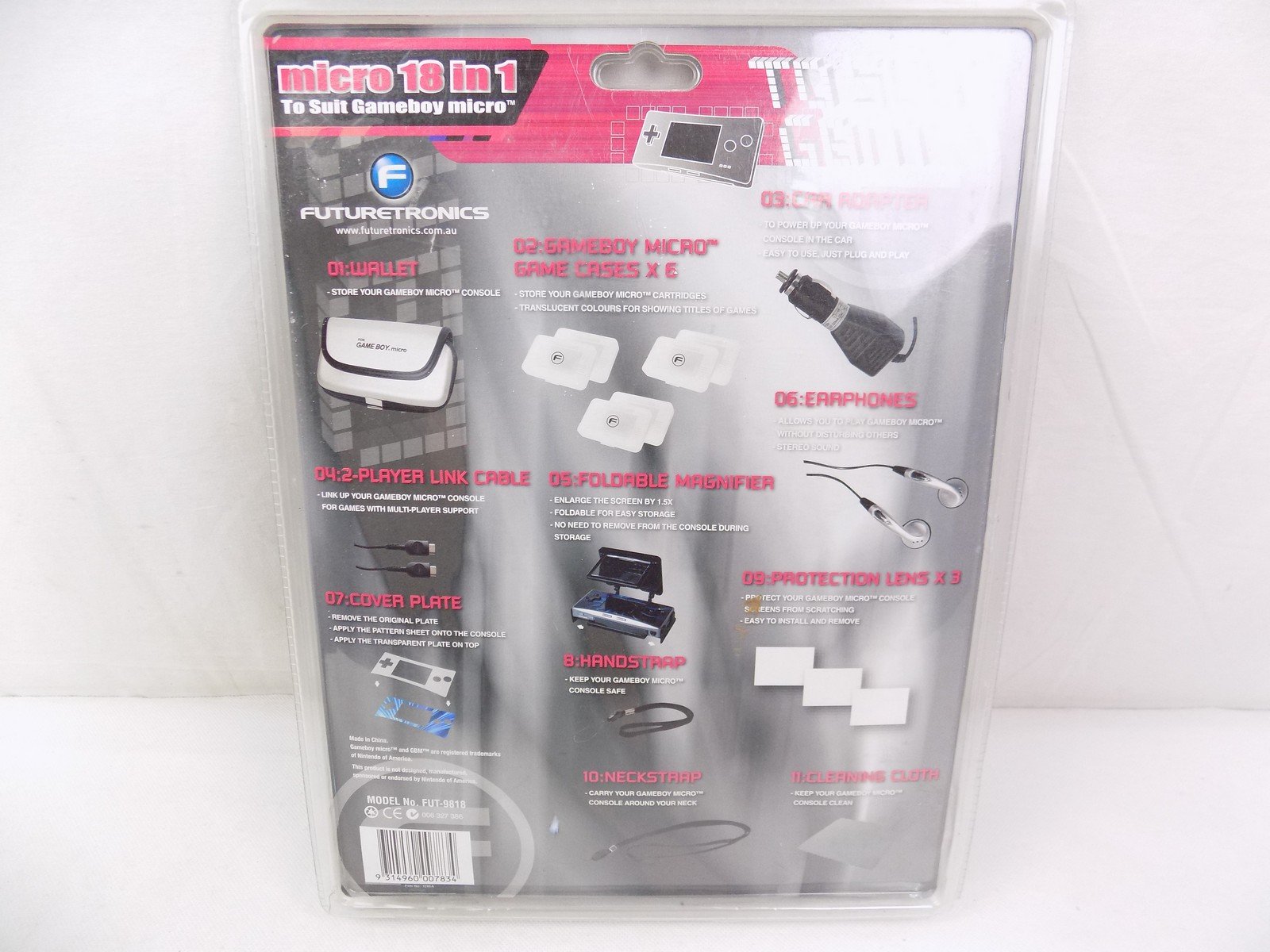 Nintendo Game Boy Micro 18 in 1 Kit Futuretronics Missing Cases ...