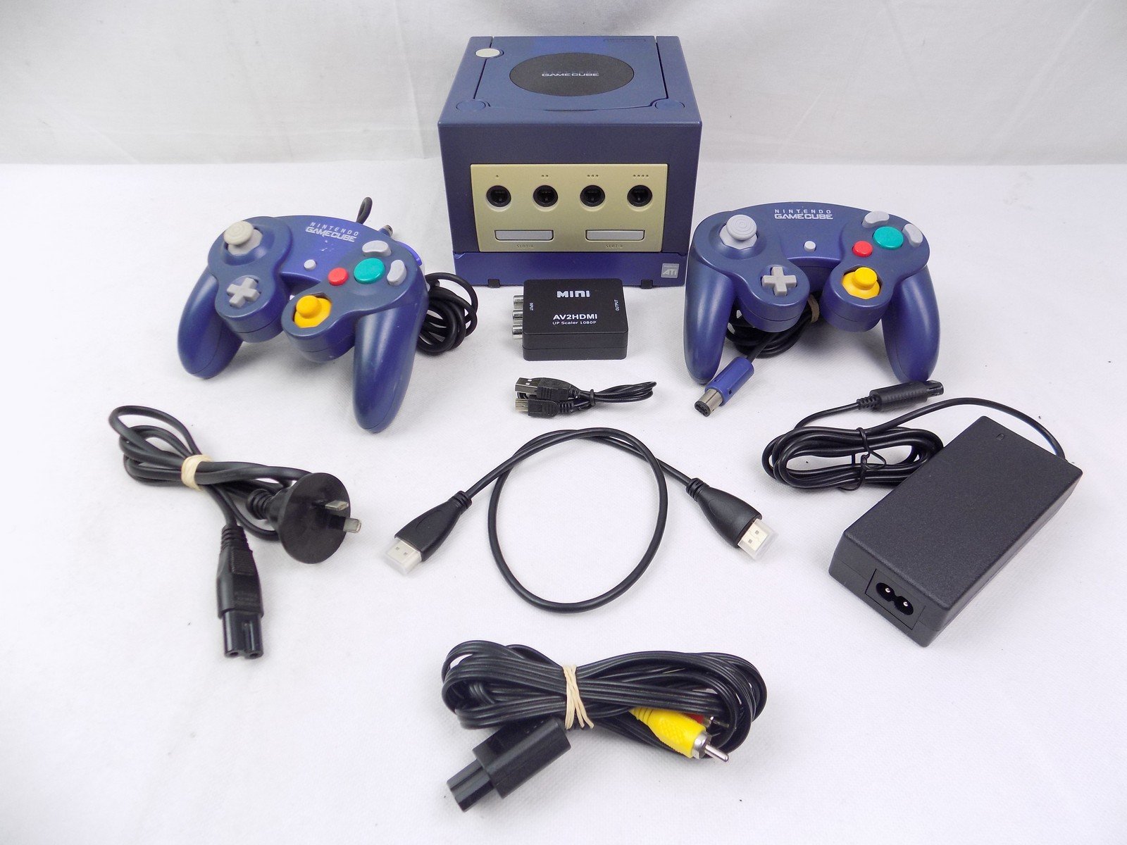 Grade B Nintendo Indigo Gamecube Console Bundle x2 Controllers ...