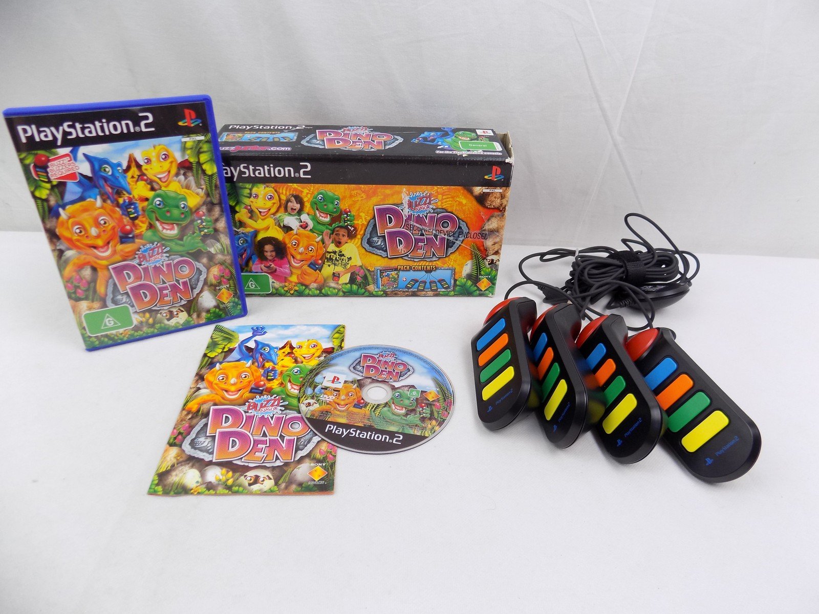 Boxed Playstation 2 PS2 Dino Den with Buzz Controllers - Starboard Games