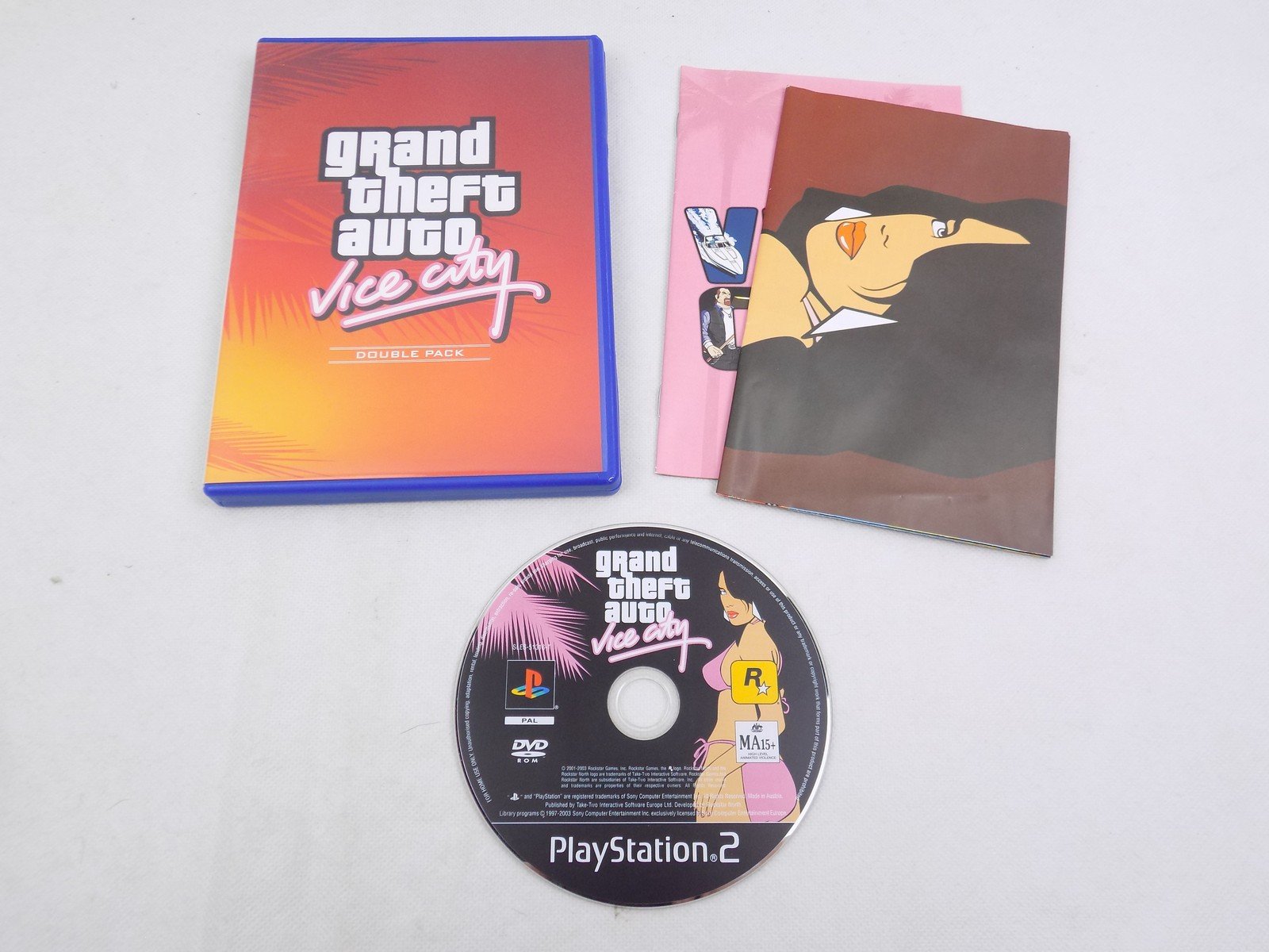 Mint Disc Playstation 2 Ps2 Grand Theft Auto Vice City Double Pack GTA ...