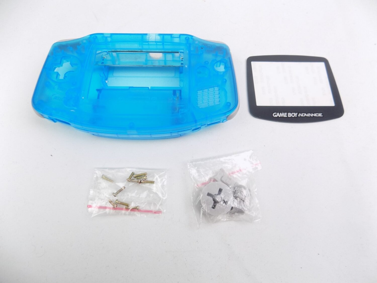 Brand New Gameboy Advance GBA Clear Light Blue Shell Housing Case Kit ...