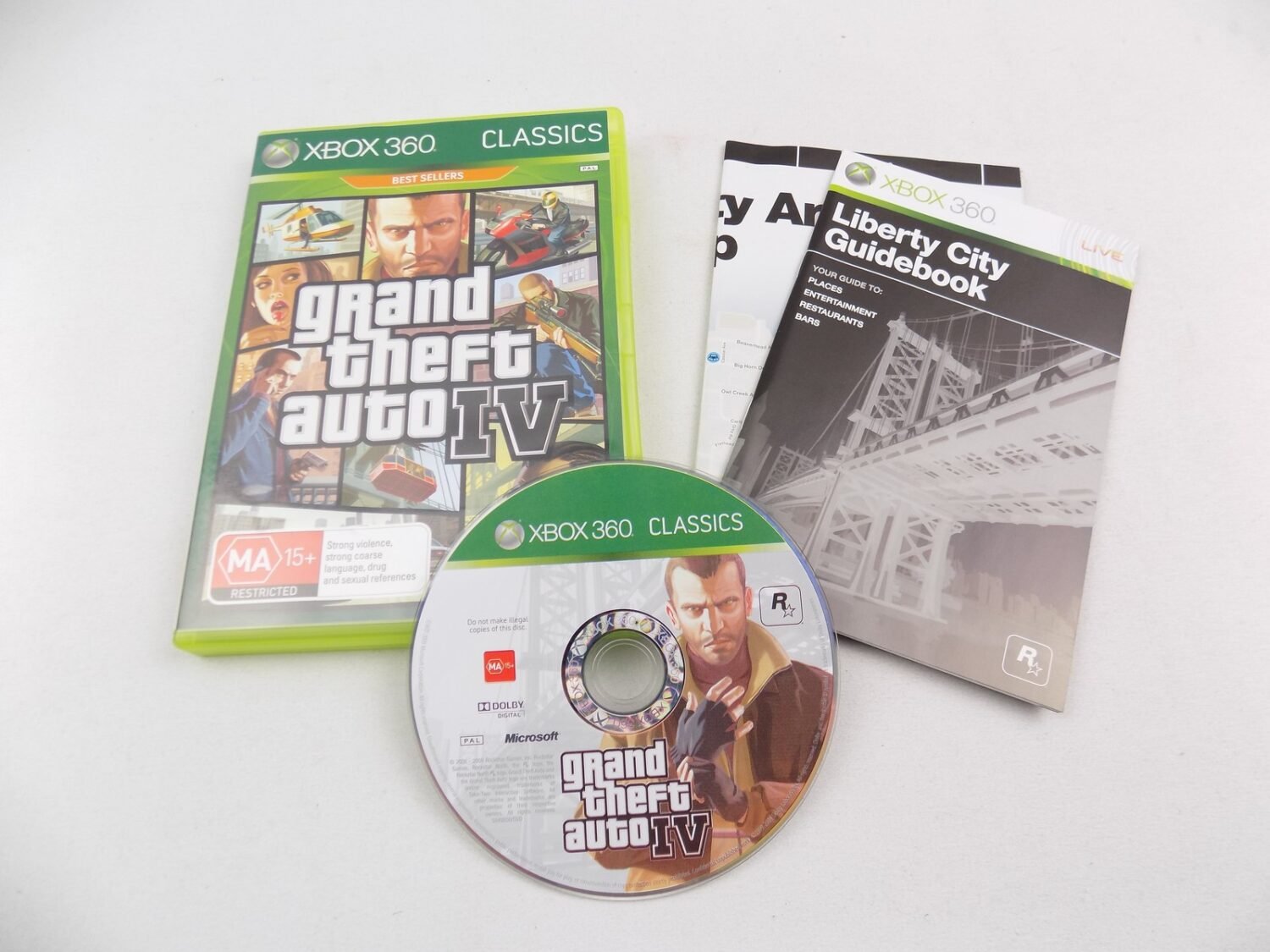 Mint Disc Xbox 360 Classics Grand Theft Auto IV 4 - Inc Map and Manual ...