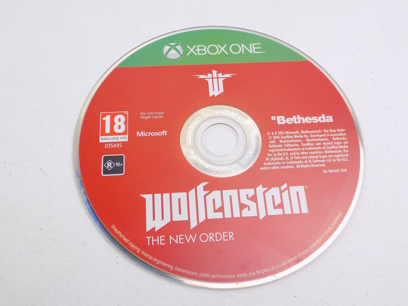 Mint Disc Only Xbox One Wolfenstein The New Order - Starboard Games