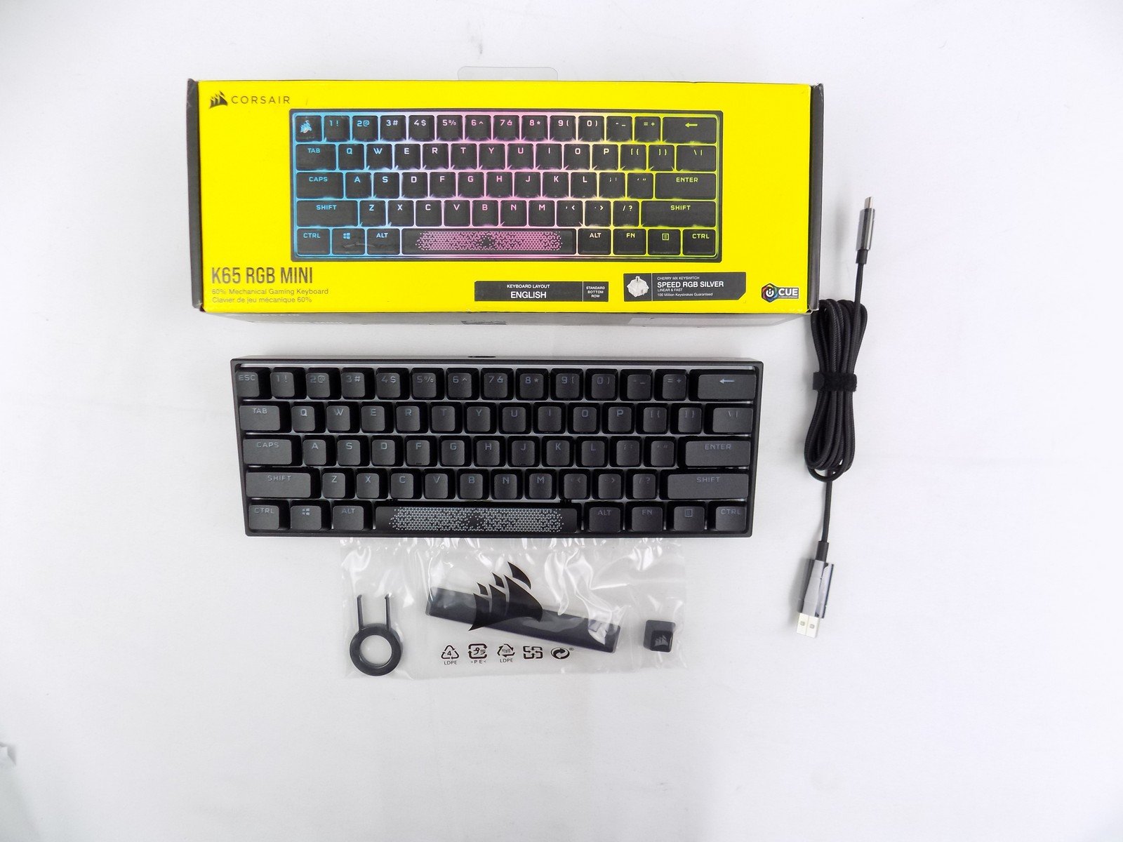 Like New PC Corsair K65 RGB Mini Mechancial Gaming Keyboard - Starboard ...